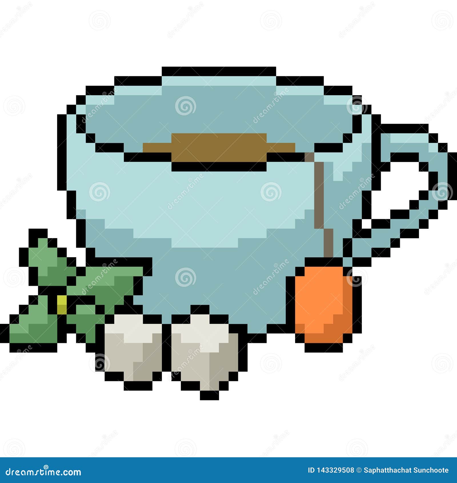 Vector pixel art tea set stock vector. Illustration of drink - 143329508