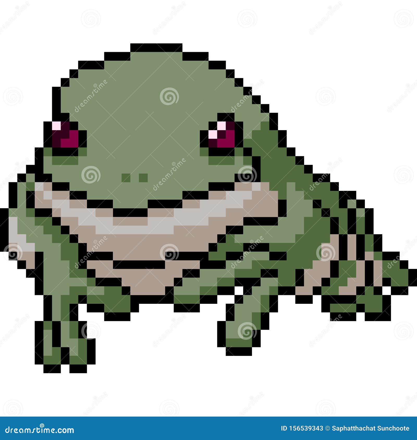 Vector pixel art toad stock vector. Illustration of face - 156539343