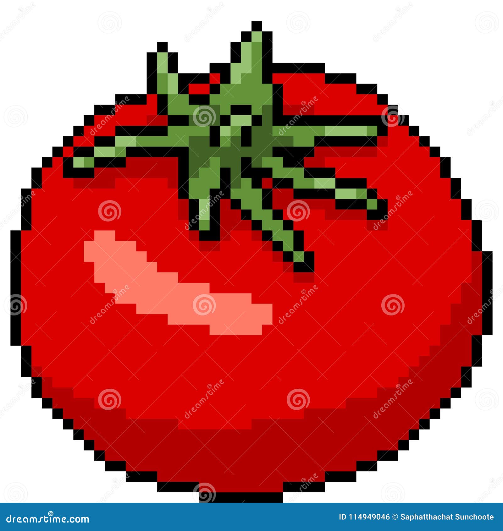 Vector pixel art tomato stock vector. Illustration of vector - 114949046