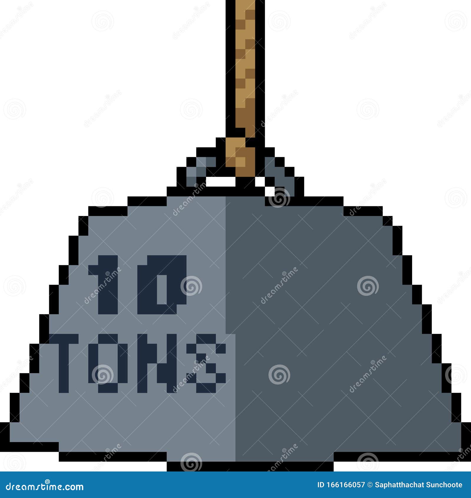 Vector Pixel Art Ton Weight Stock Vector - Illustration of metal, icon ...