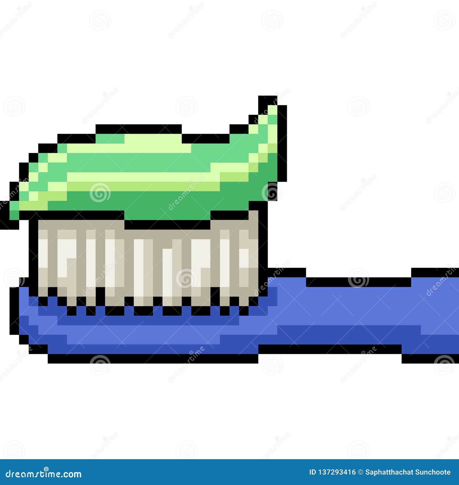 Vector Pixel Art Toothbrush Stock Vector - Illustration of icon, clean ...