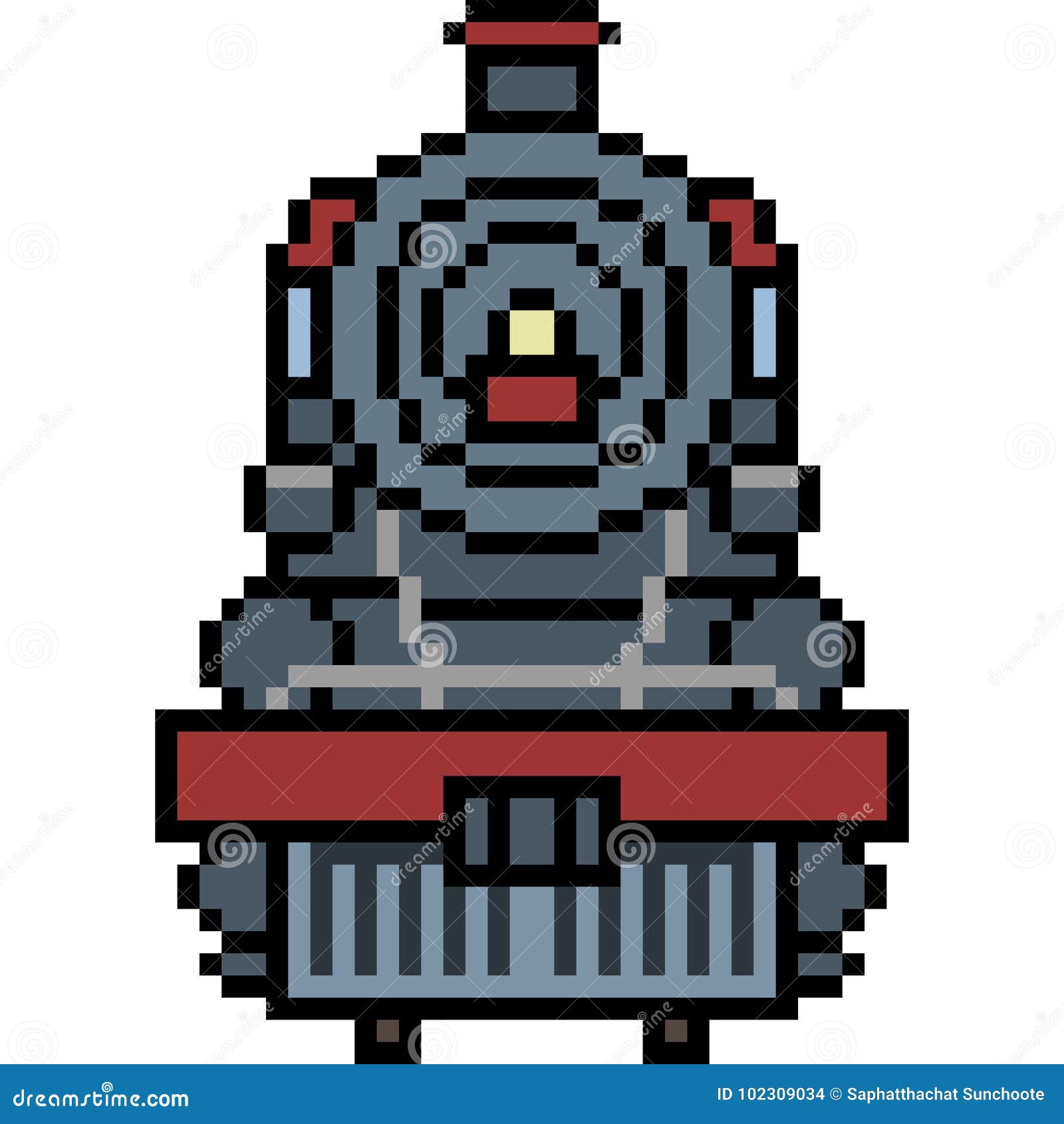 Vector Pixel Art Train Front Stock Vector - Illustration of rail ...