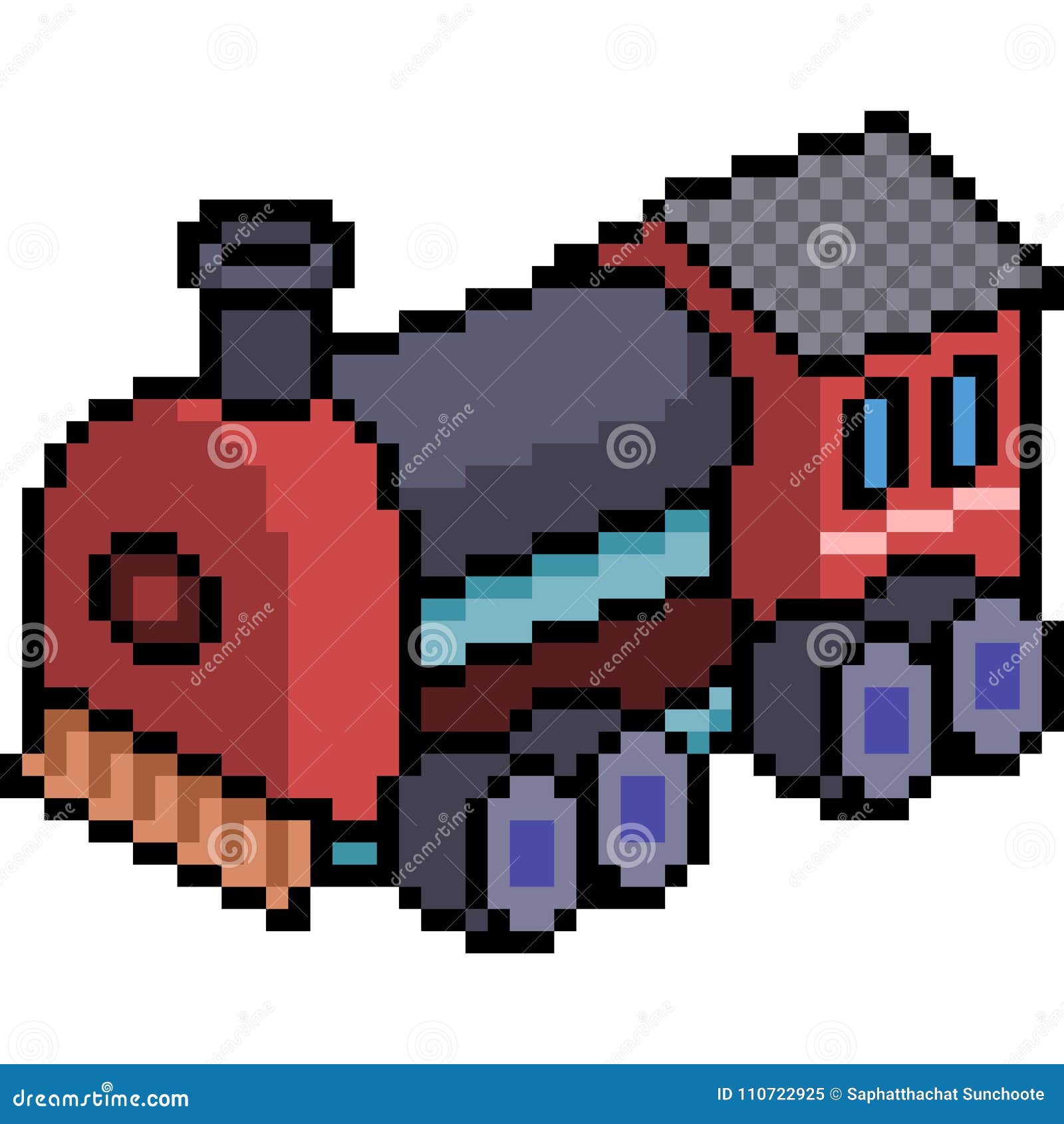 Vector pixel art train stock vector. Illustration of vehicle - 110722925