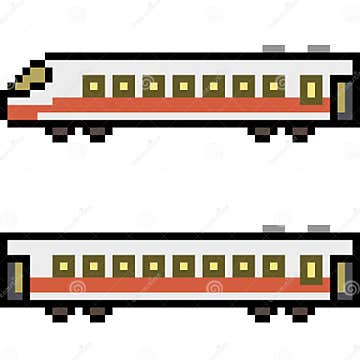 Vector Pixel Art Train Side Stock Vector - Illustration of vector ...