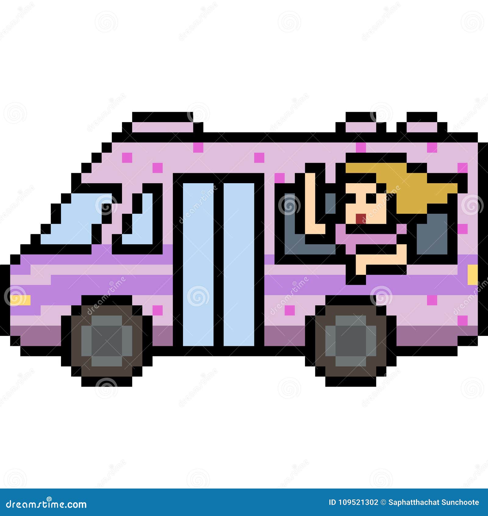 Vector Pixel Art Travel Van Stock Vector - Illustration of icon, door ...