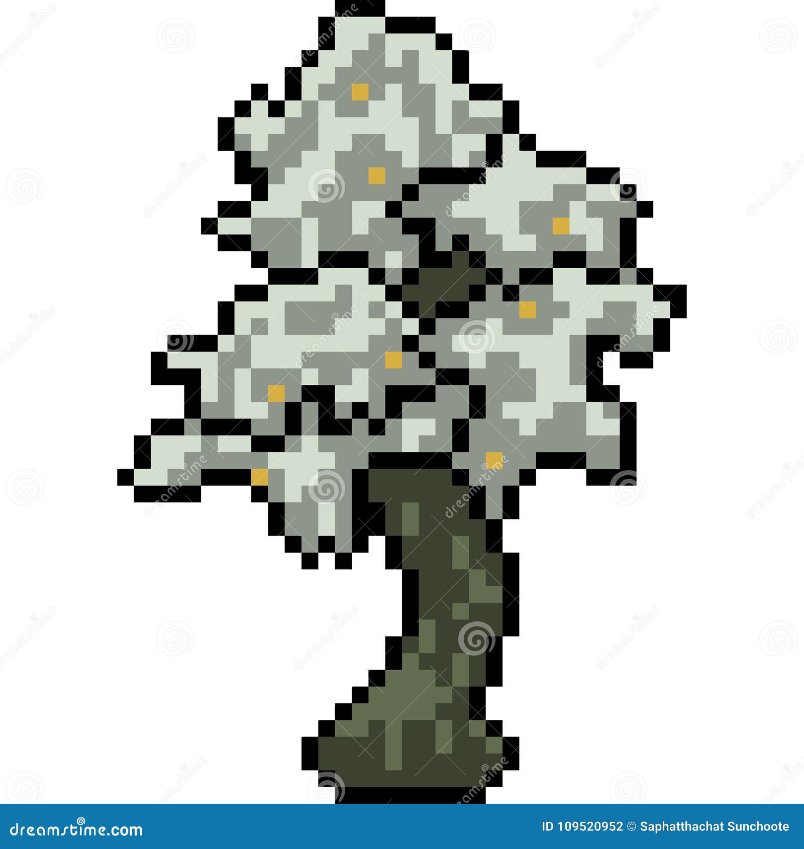 Vector Pixel Art Tree Decoration Stock Vector - Illustration of vector ...