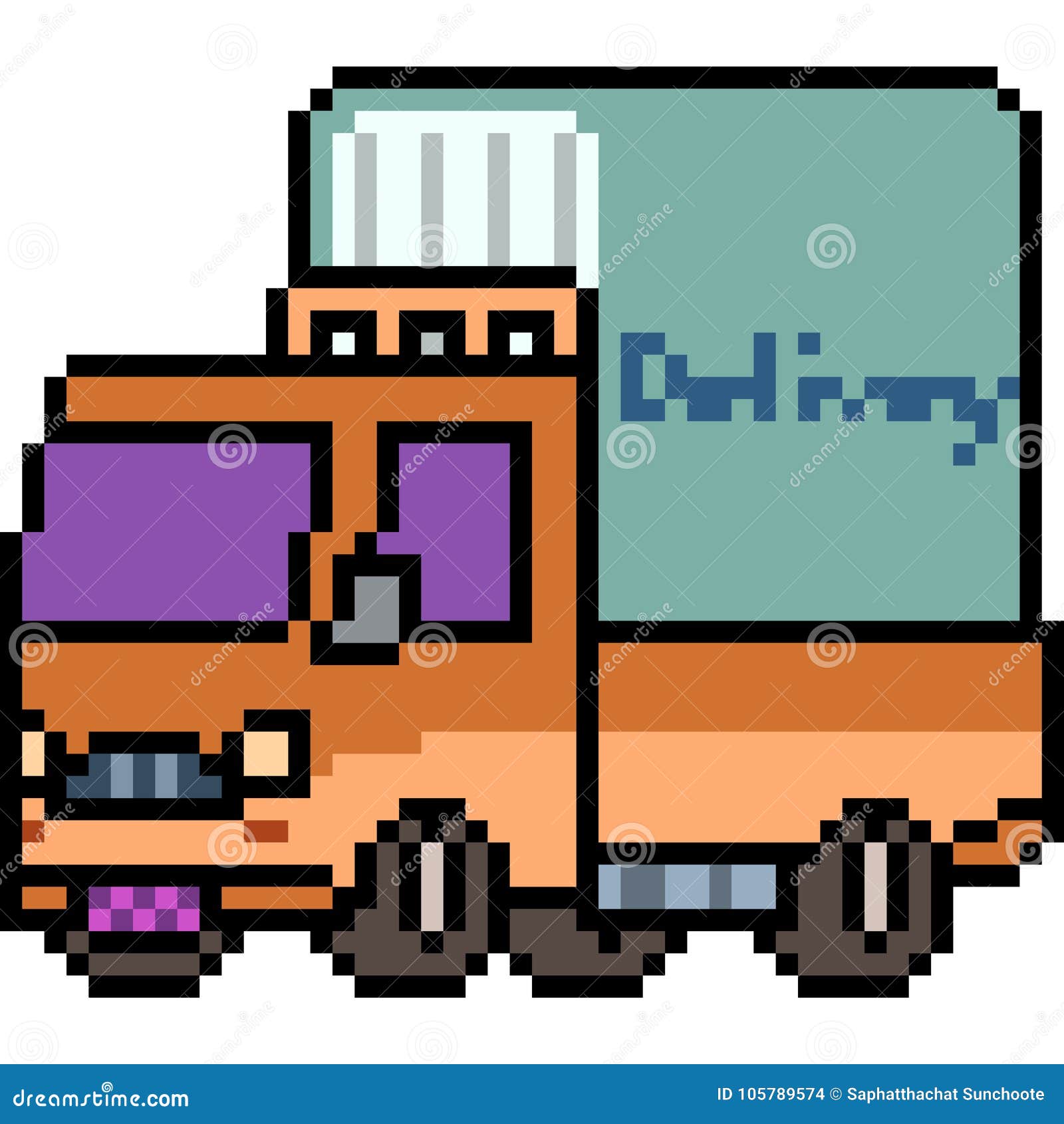 Vector pixel art truck stock vector. Illustration of icon - 105789574