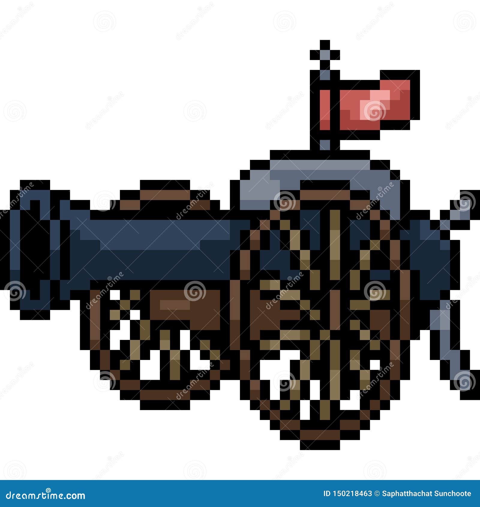 Vector pixel art turret stock vector. Illustration of shot - 150218463