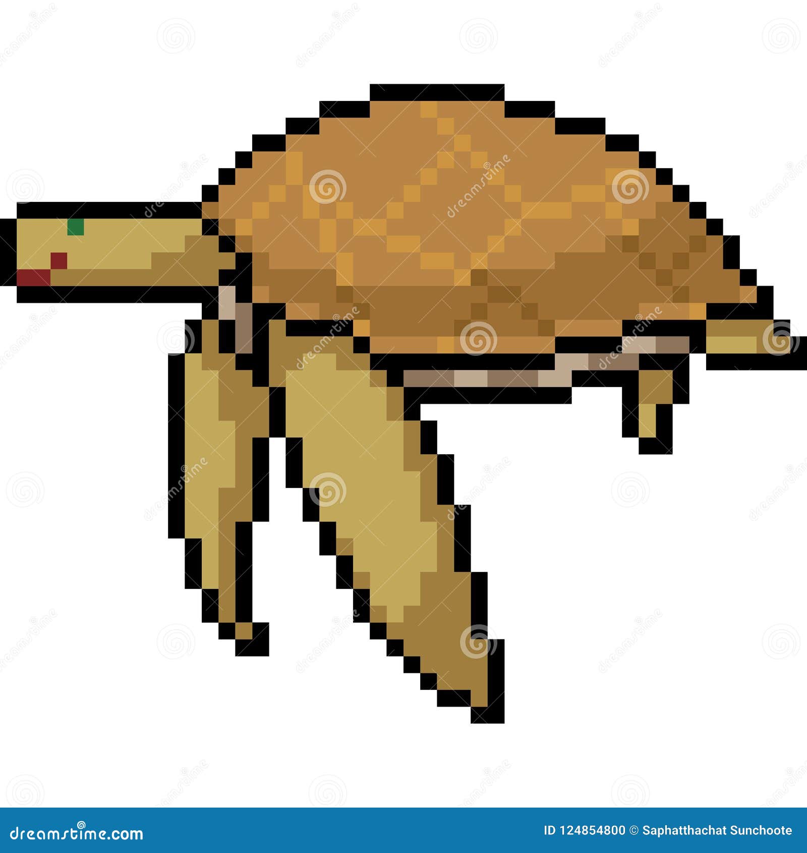 Vector pixel art turtle stock vector. Illustration of animal - 124854800