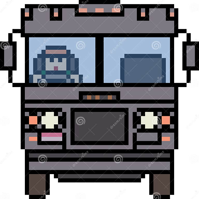 Vector pixel art van front stock vector. Illustration of isolated ...