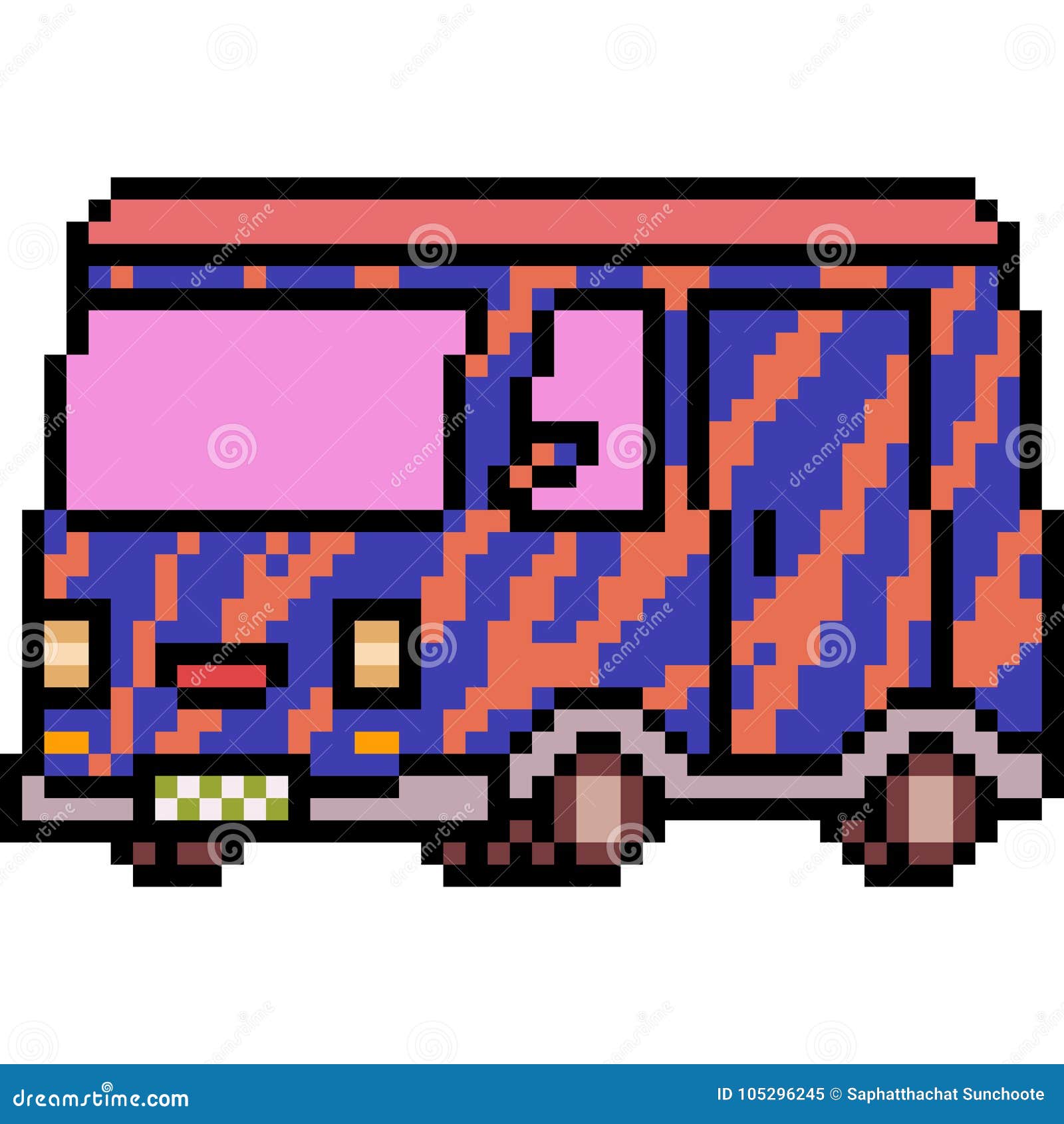 Vector pixel art van stock vector. Illustration of door - 105296245