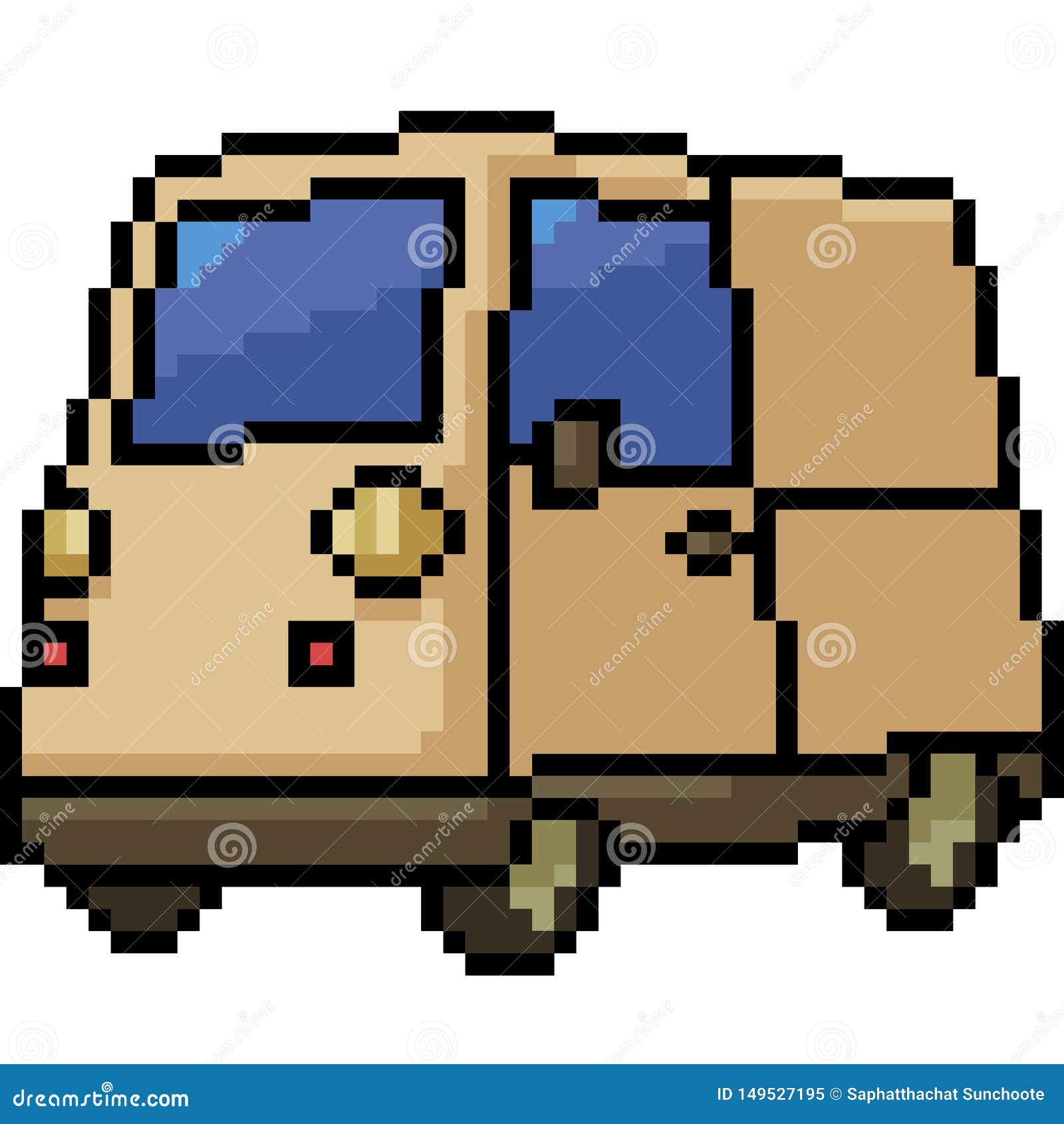 Vector pixel art van stock vector. Illustration of pixel - 149527195