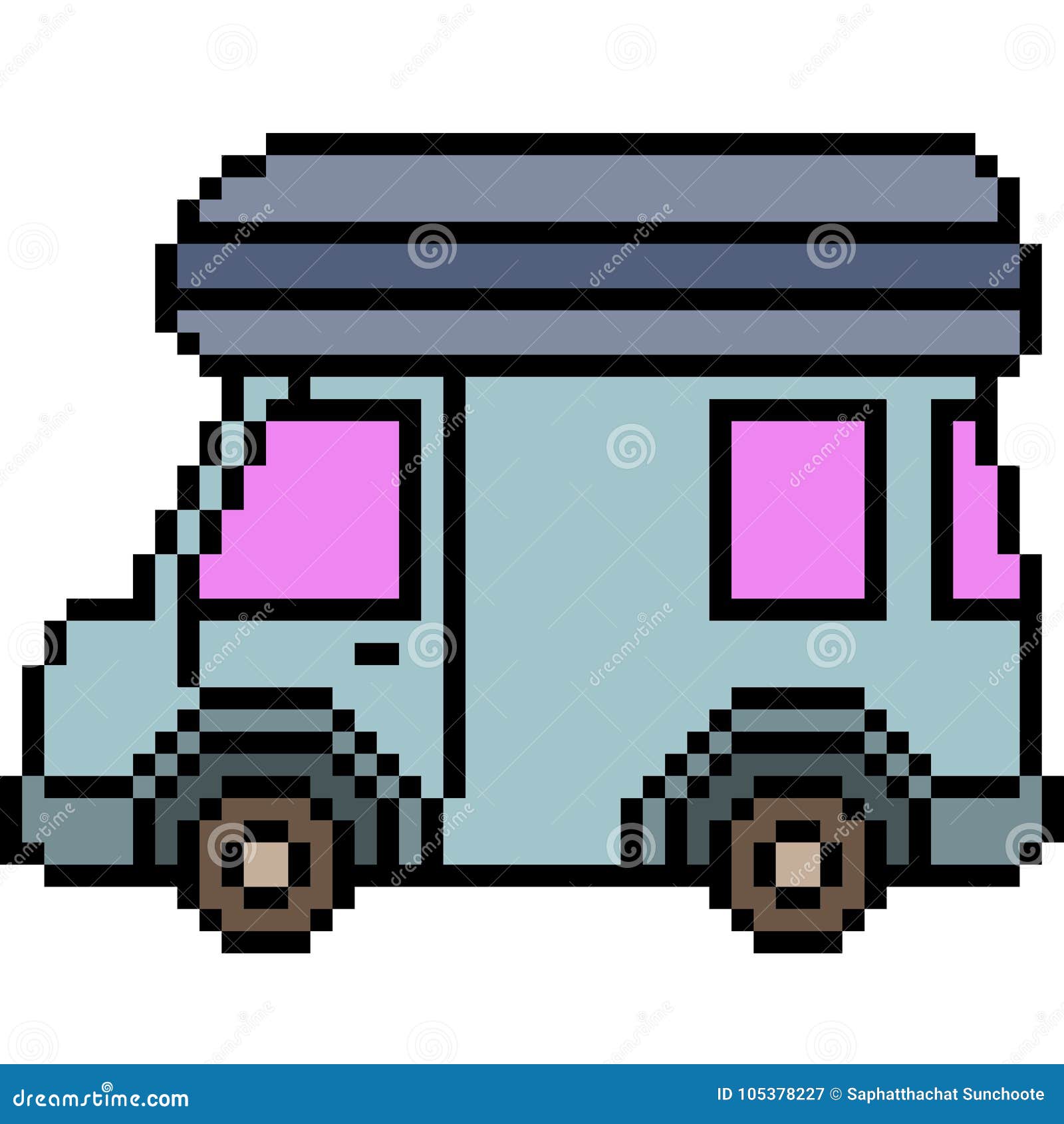 Vector pixel art van stock vector. Illustration of isolated - 105378227