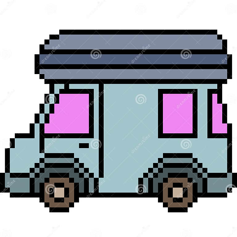 Vector pixel art van stock vector. Illustration of isolated - 105378227