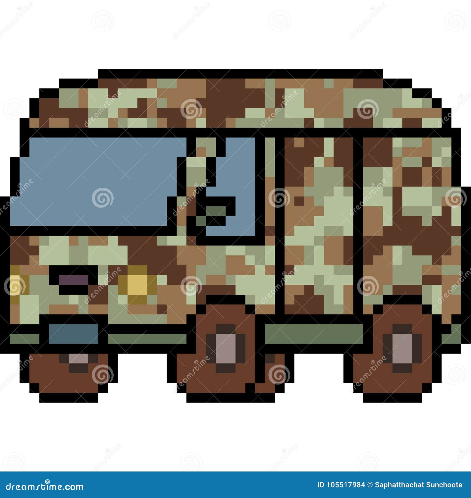 Vector pixel art van stock vector. Illustration of vector - 105517984