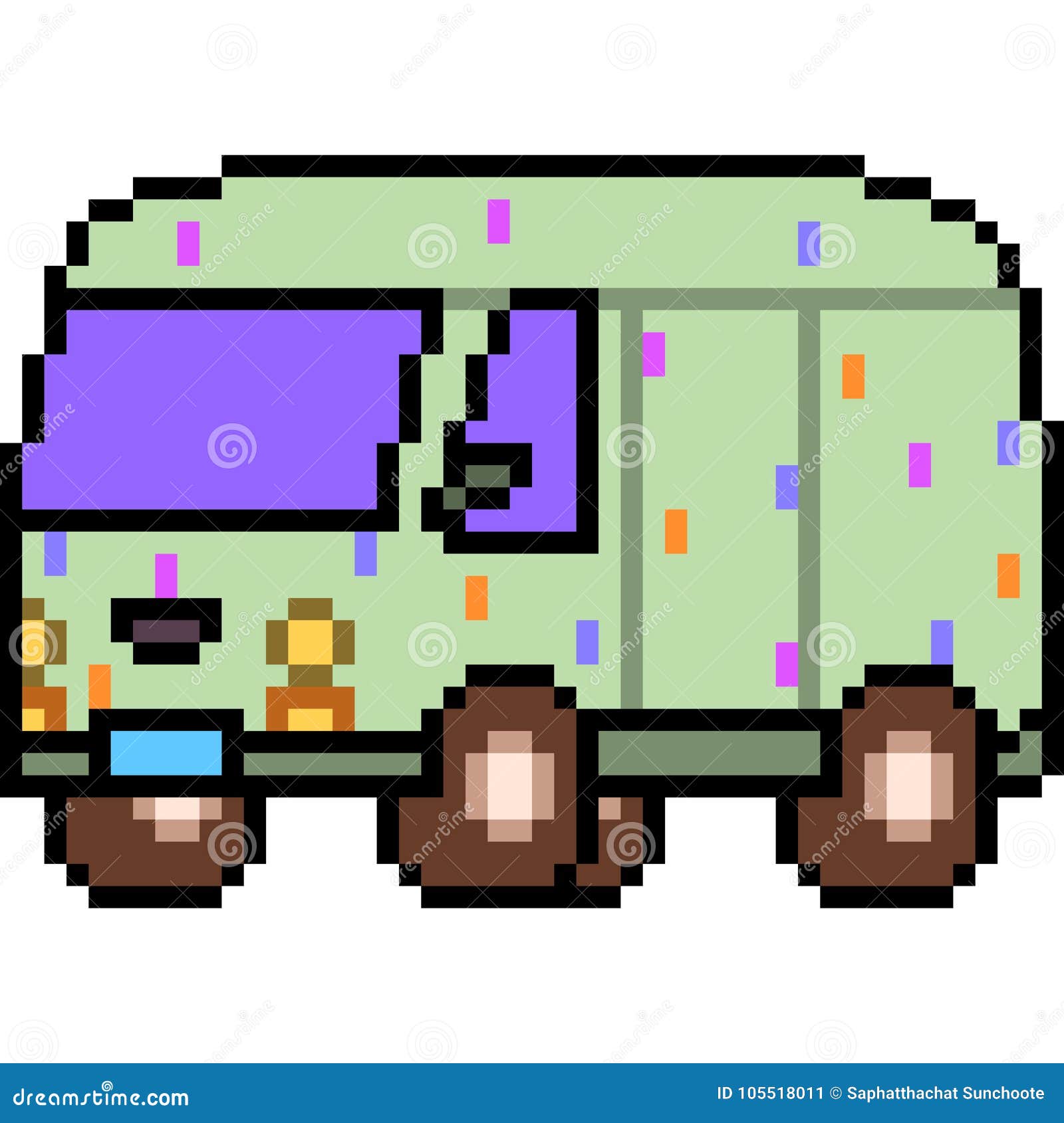 Vector pixel art van stock vector. Illustration of door - 105518011