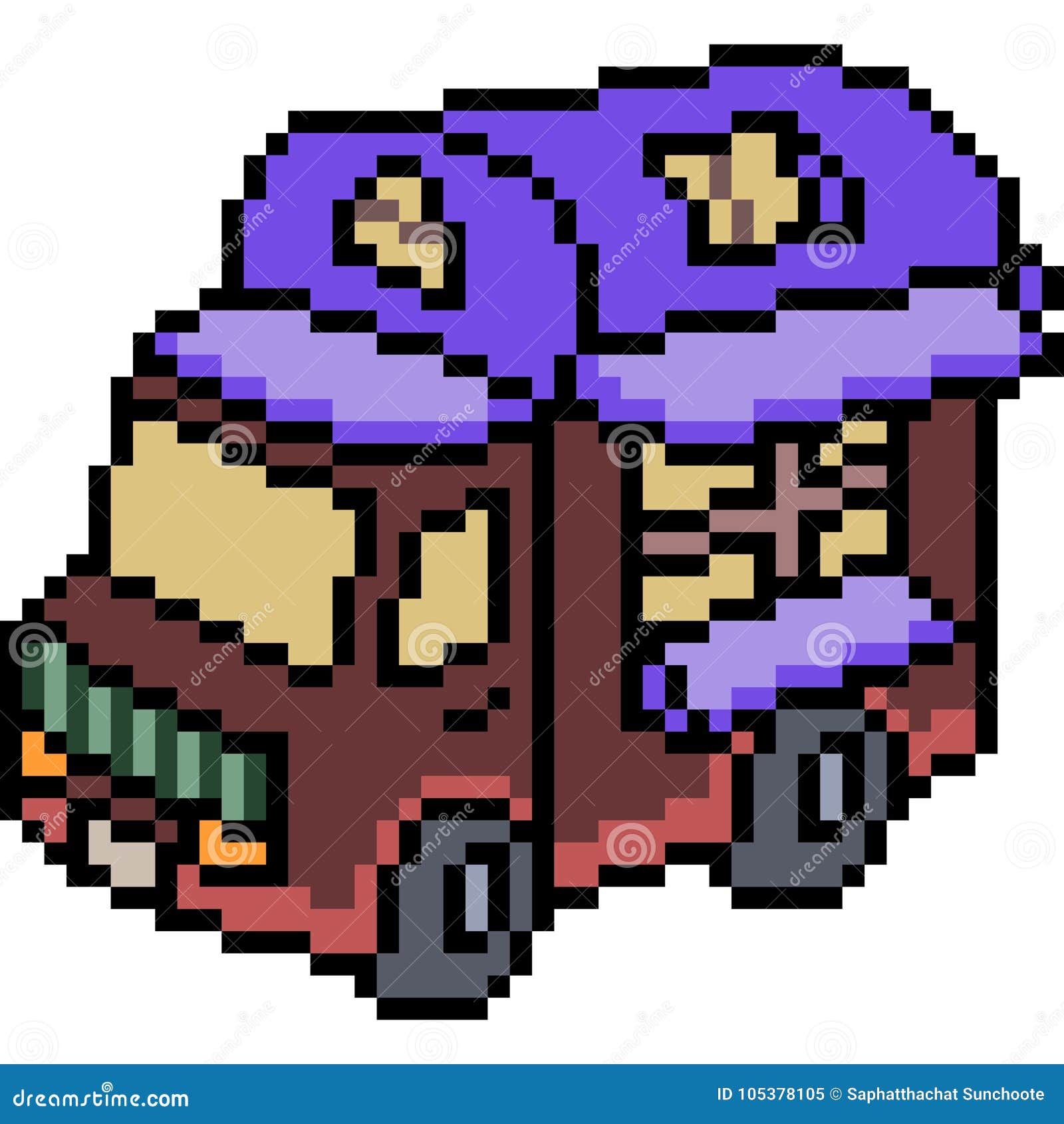 Vector pixel art van truck stock vector. Illustration of cartoon ...