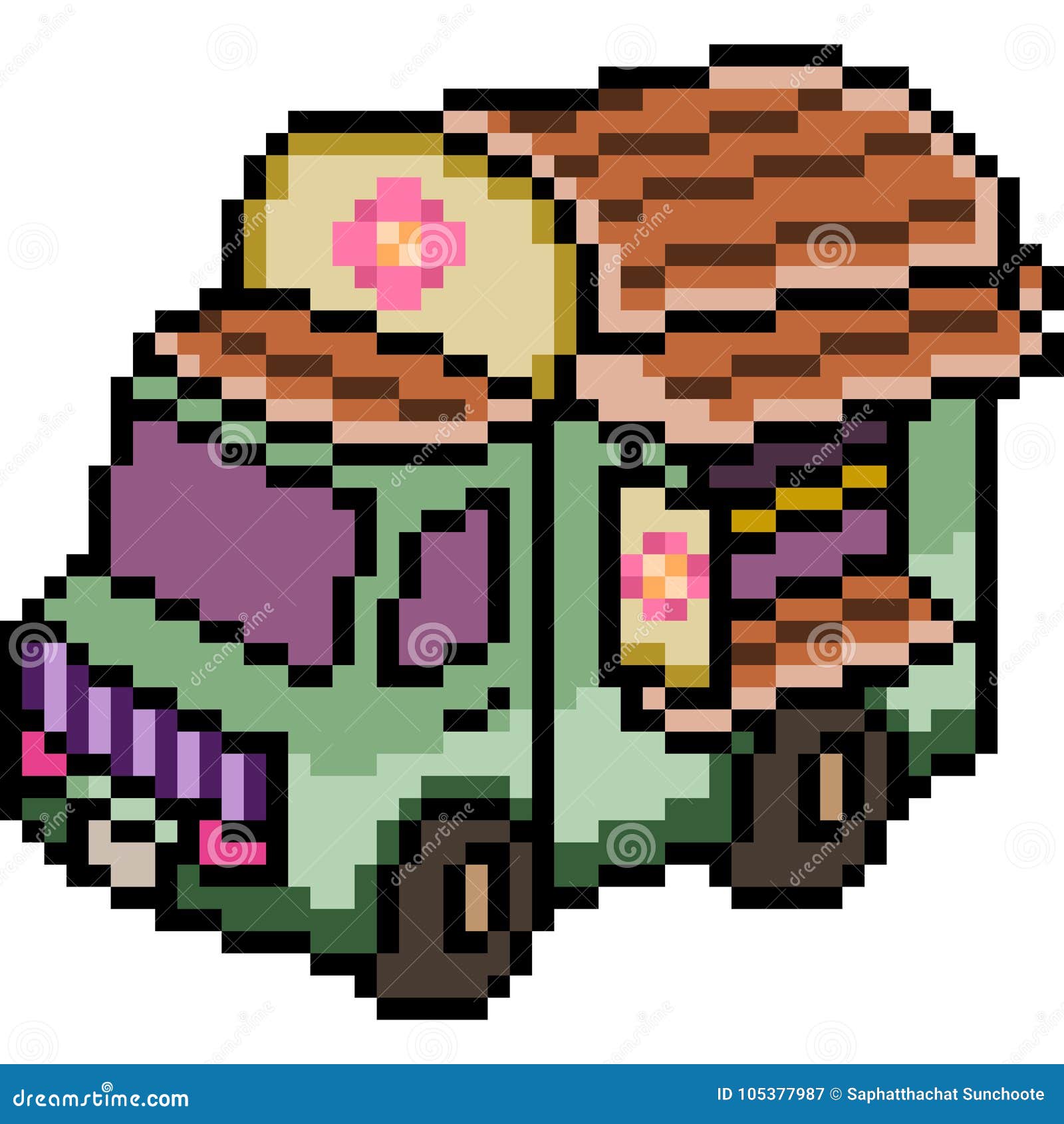 Vector pixel art van truck stock vector. Illustration of pixel - 105377987