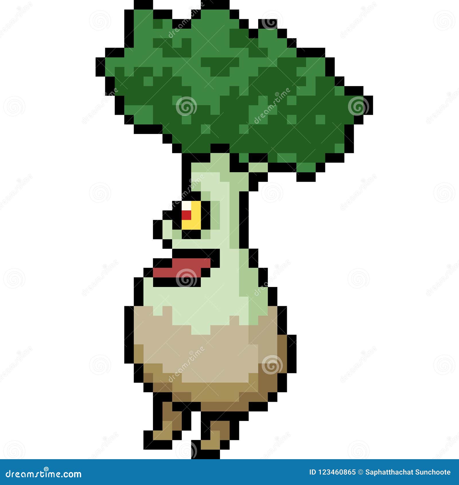 Vector Pixel Art Vegetable Monster Stock Vector - Illustration of mouth ...