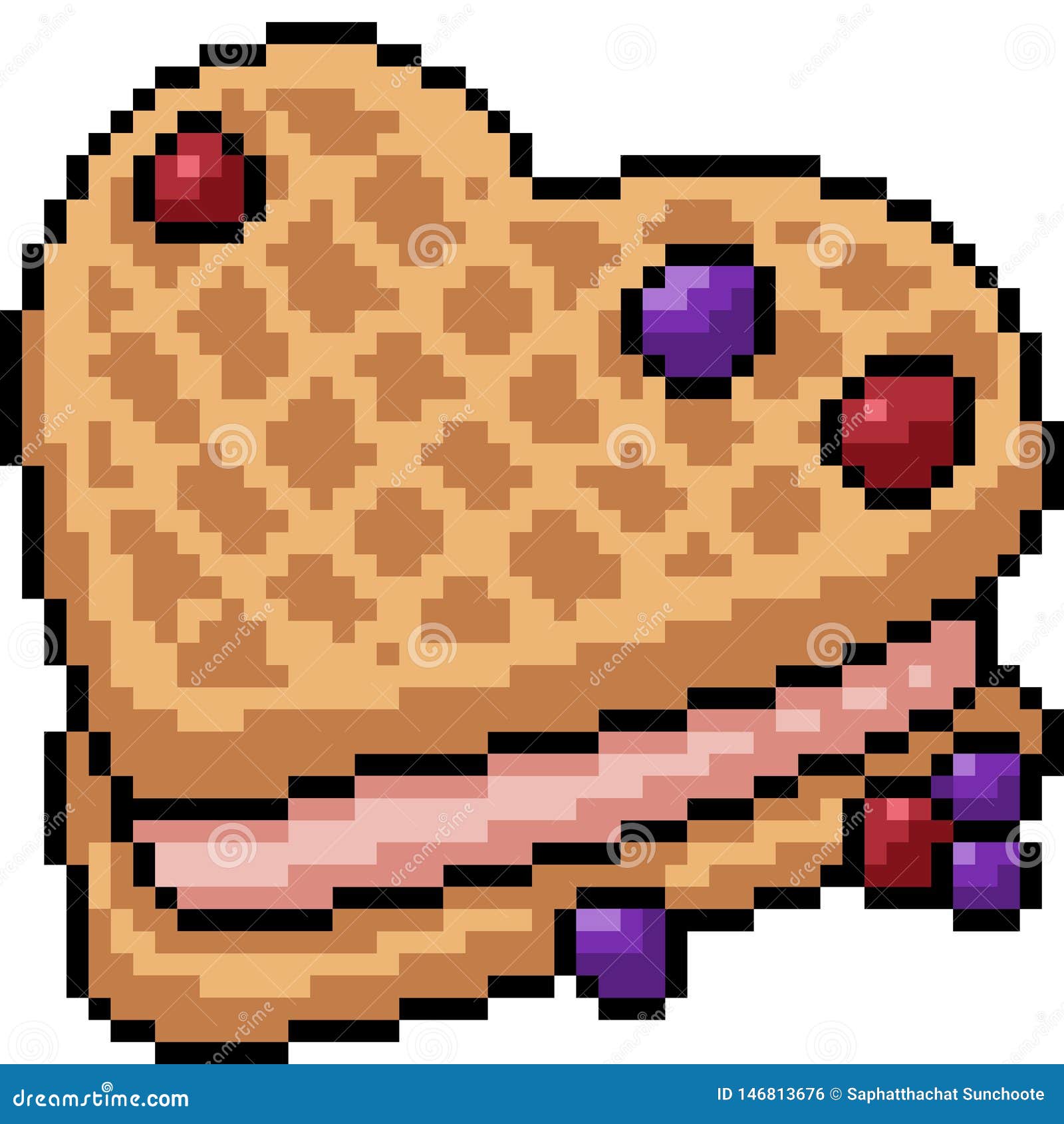 Vector Pixel Art Waffle Snack Stock Vector - Illustration of pixel ...