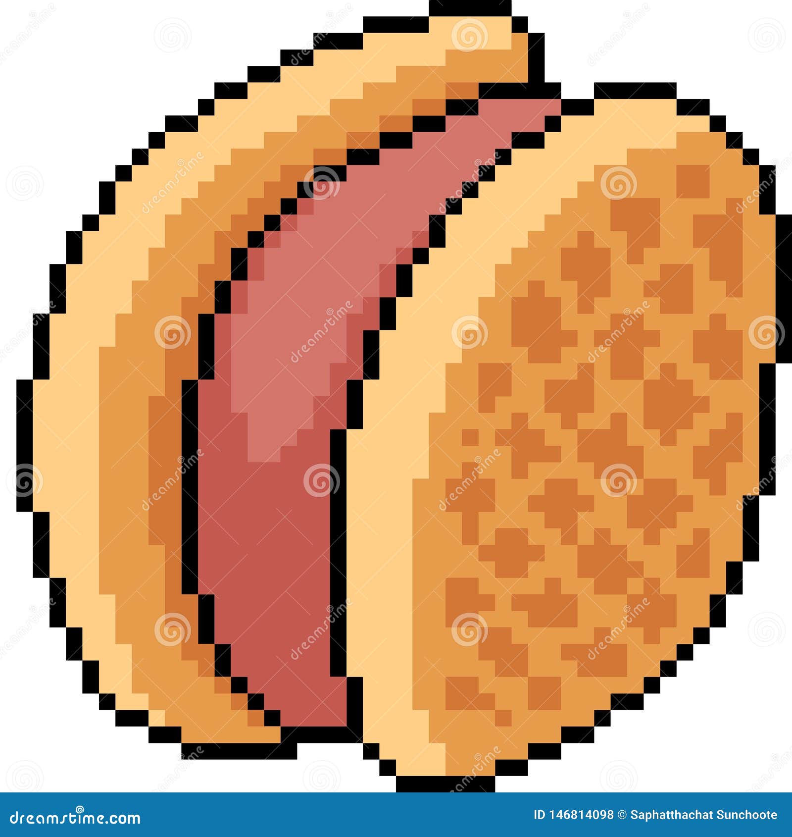 Vector Pixel Art Waffle Snack Stock Vector - Illustration of icon ...