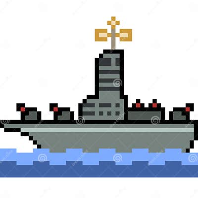 Vector pixel art warship stock vector. Illustration of missile - 102310356