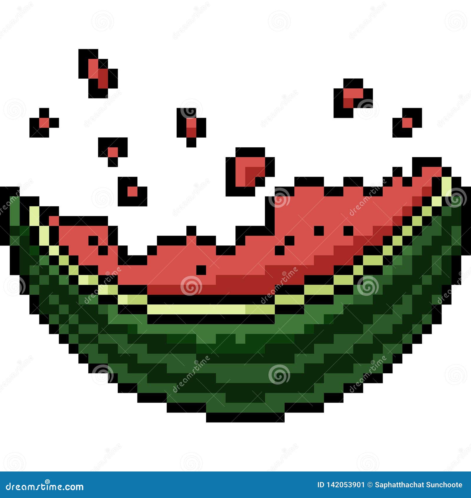 Vector Pixel Art Watermelon Bite Stock Vector - Illustration of doodle ...
