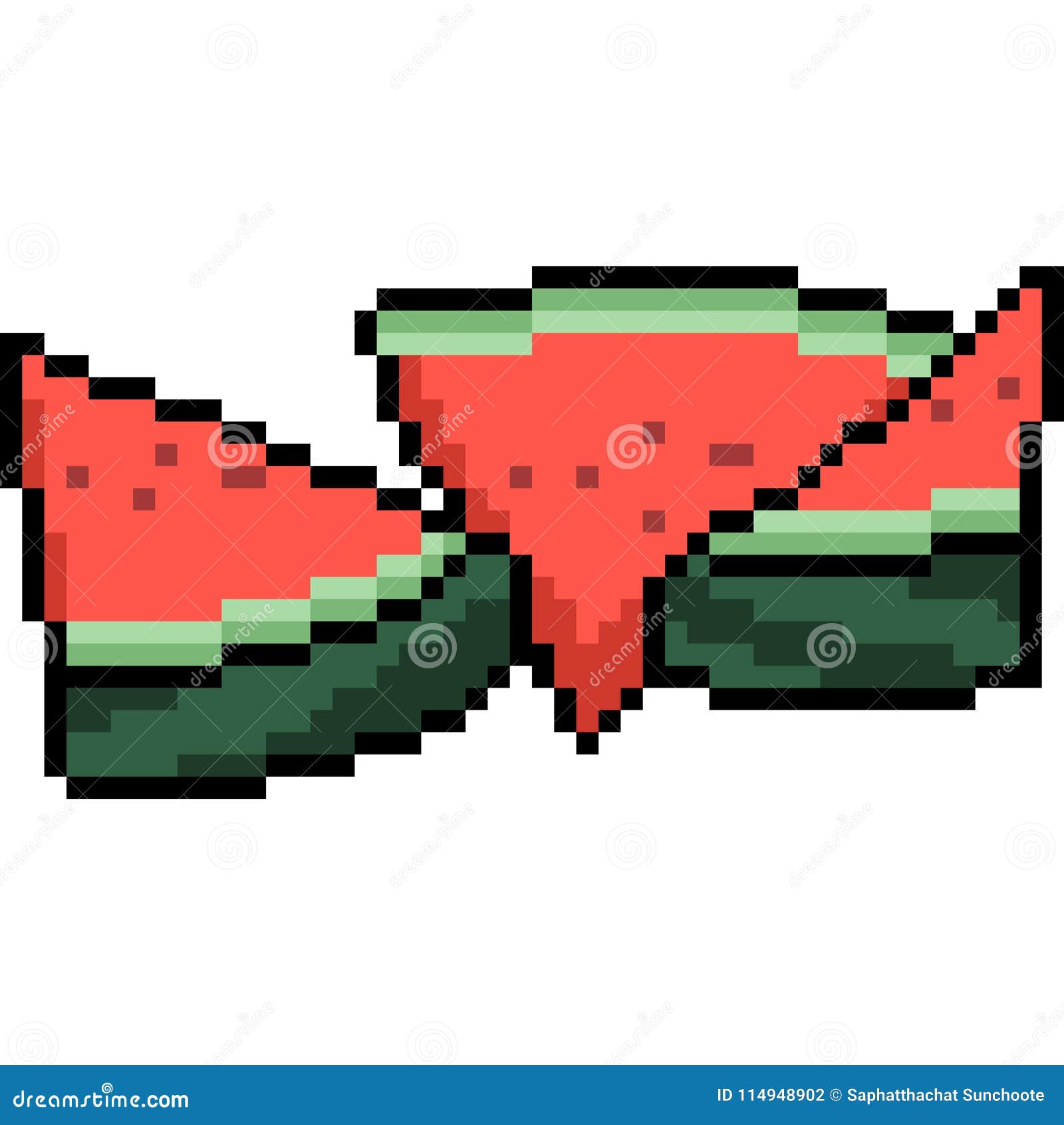 Vector Pixel Art Watermelon Slice Stock Vector - Illustration of summer ...