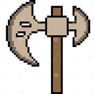 Vector Pixel Art Weapon Axe Stock Vector - Illustration of icon, sprite ...