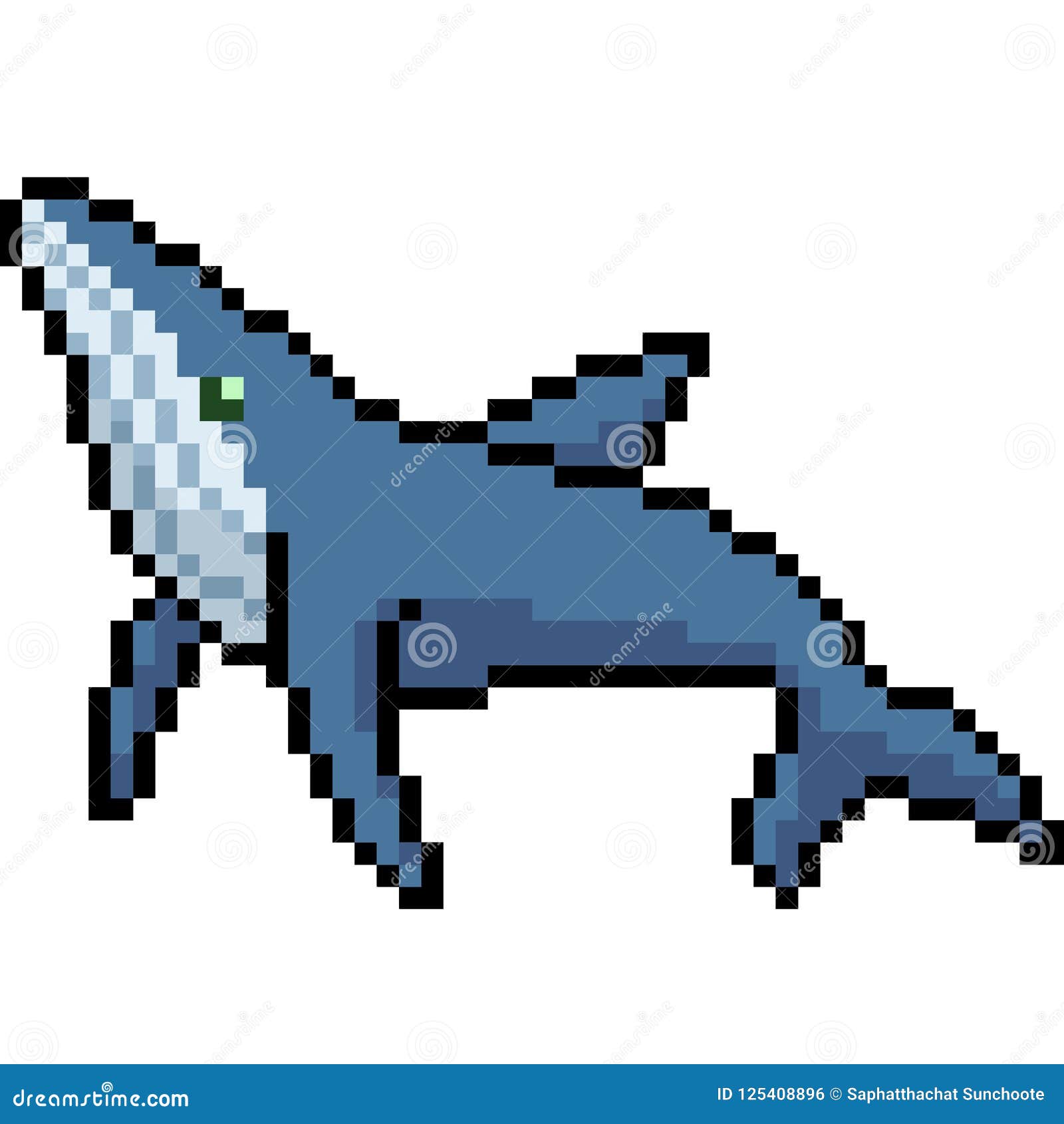 8 Bit Pixel Of Whale. Animals Pixel In Vector | CartoonDealer.com ...