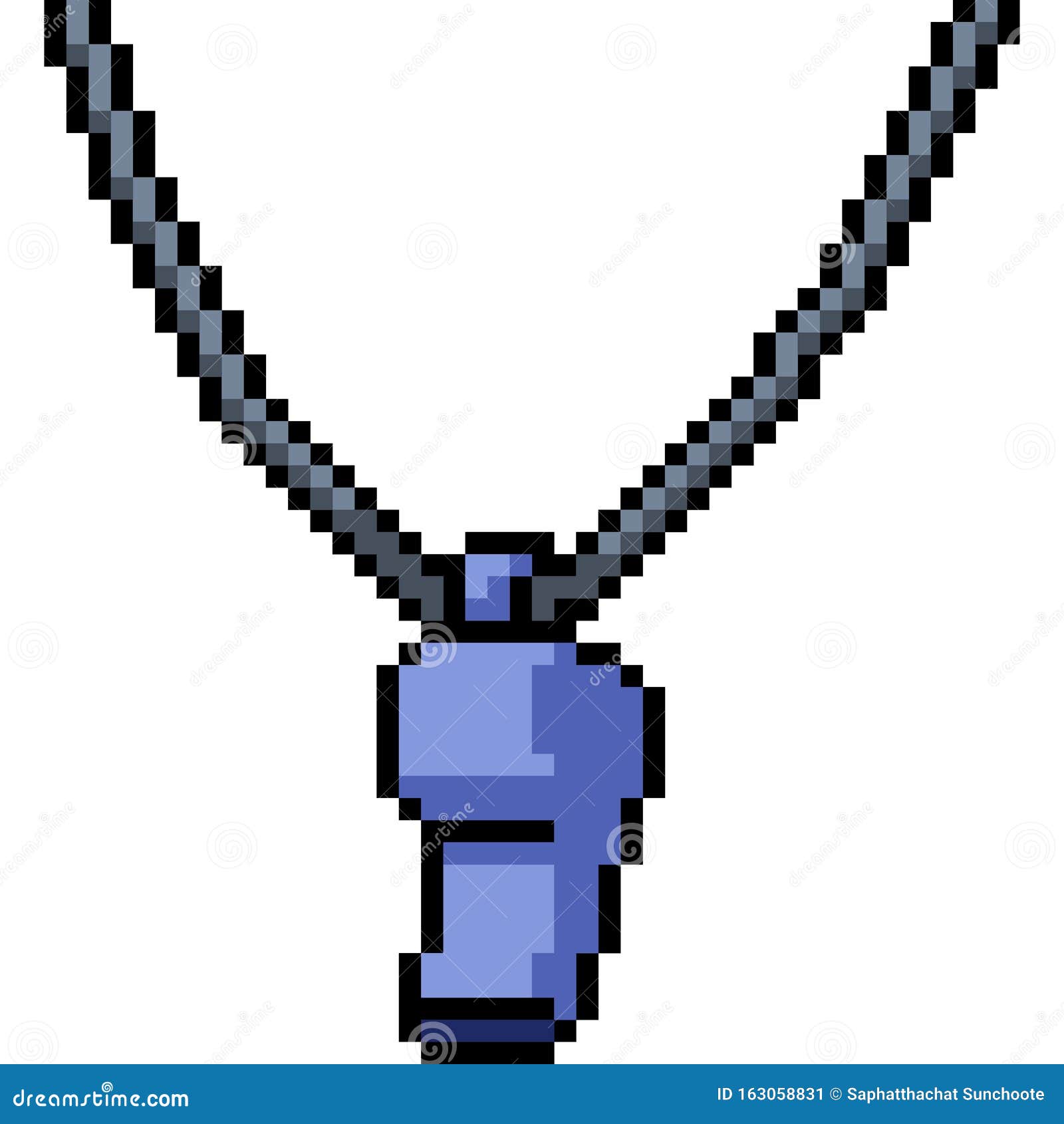 Vector pixel art whistle stock vector. Illustration of white - 163058831