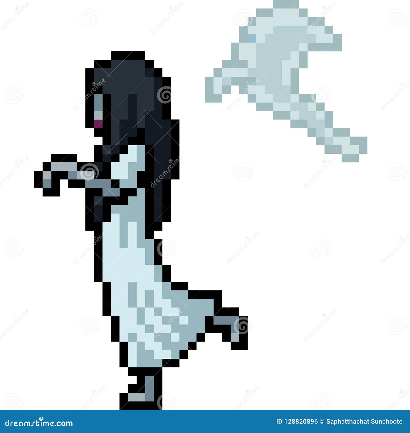 Vector Pixel Art White Lady Stock Vector - Illustration of pixel ...