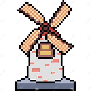 Vector pixel art windmill stock vector. Illustration of turbine - 105789805