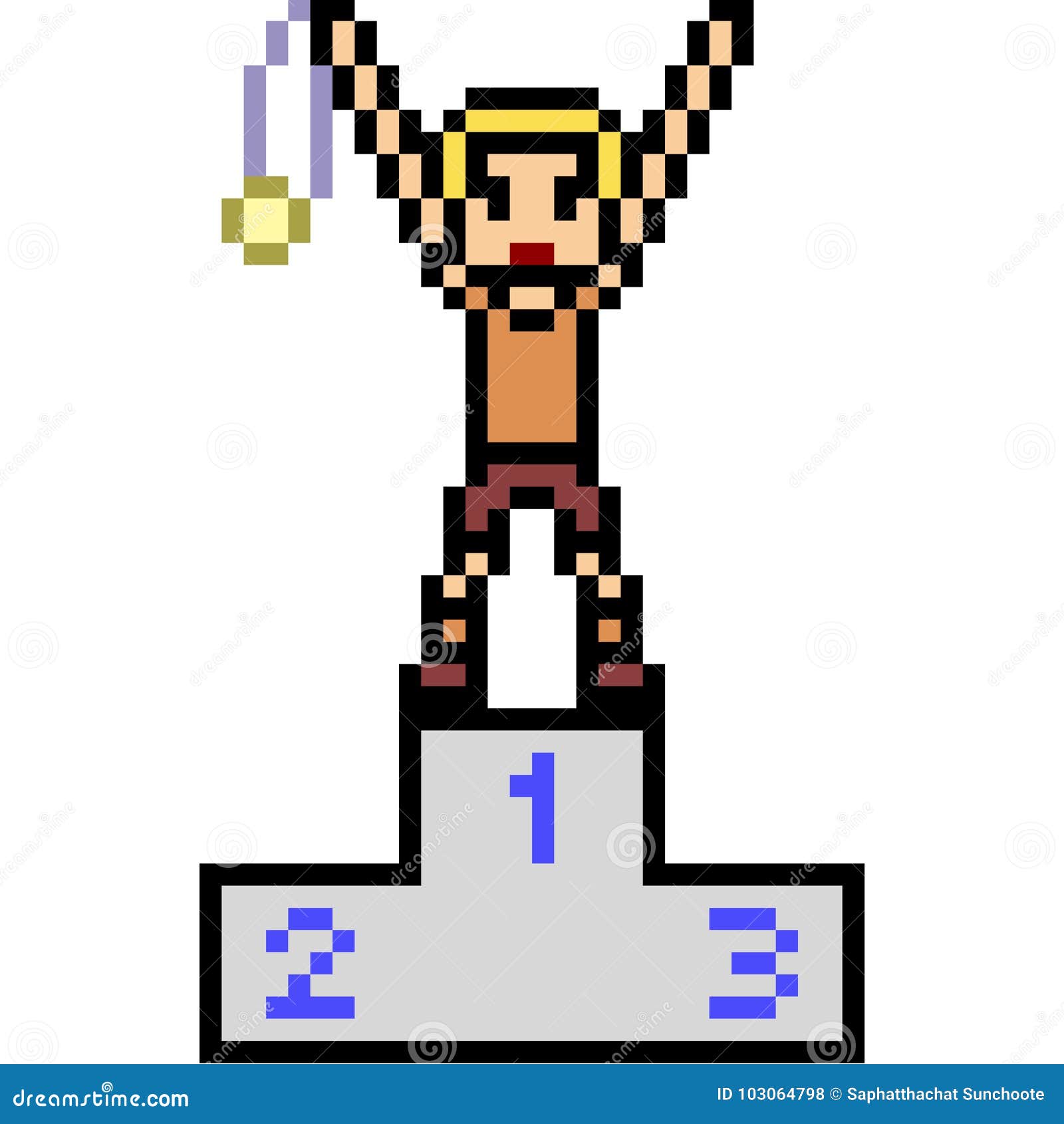 Vector pixel art winner stock vector. Illustration of stand - 103064798