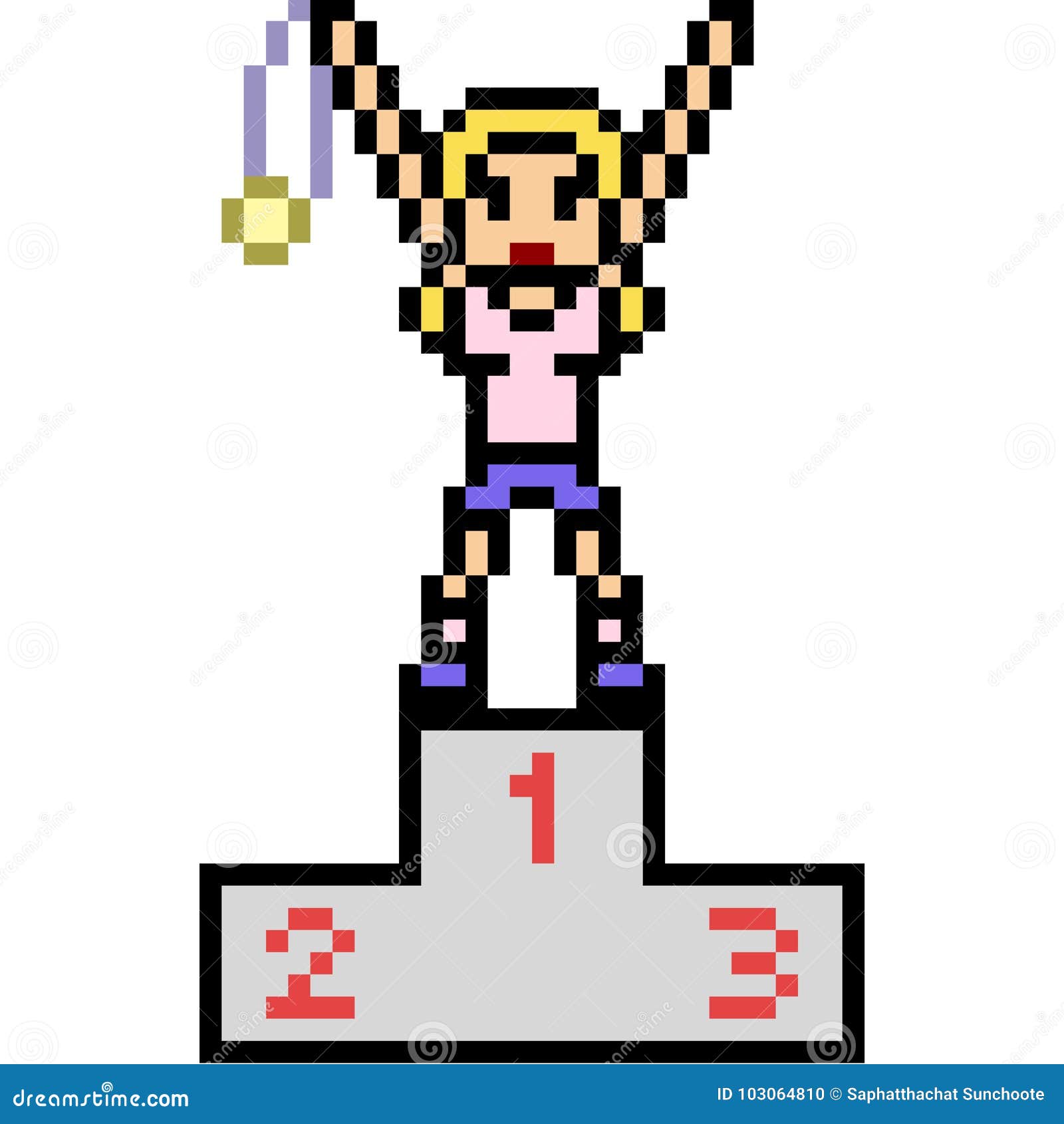 Vector pixel art winner stock vector. Illustration of happy - 103064810