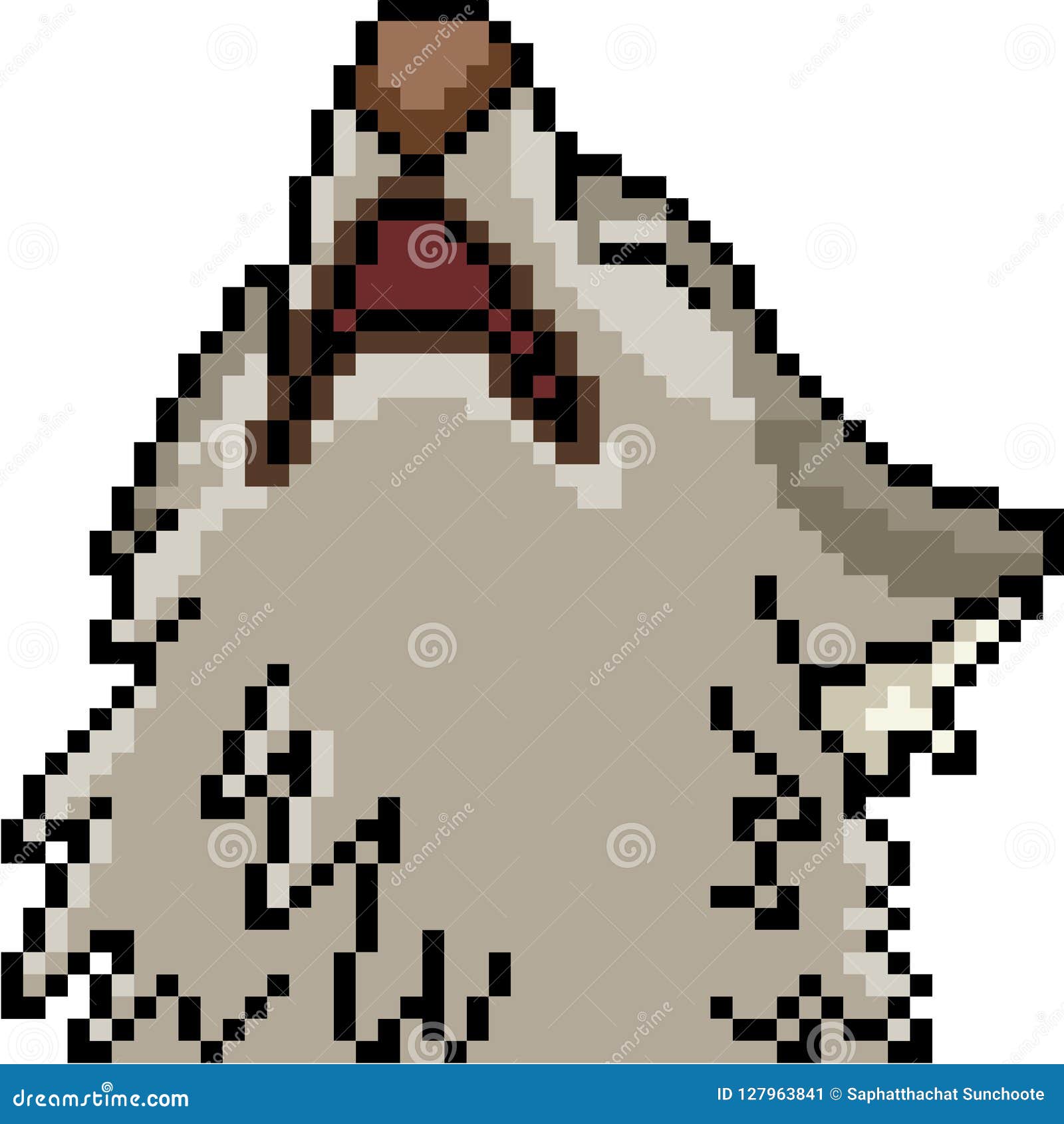 Wolf Pixel Art Animal Retro Video Game Cartoon | CartoonDealer.com ...