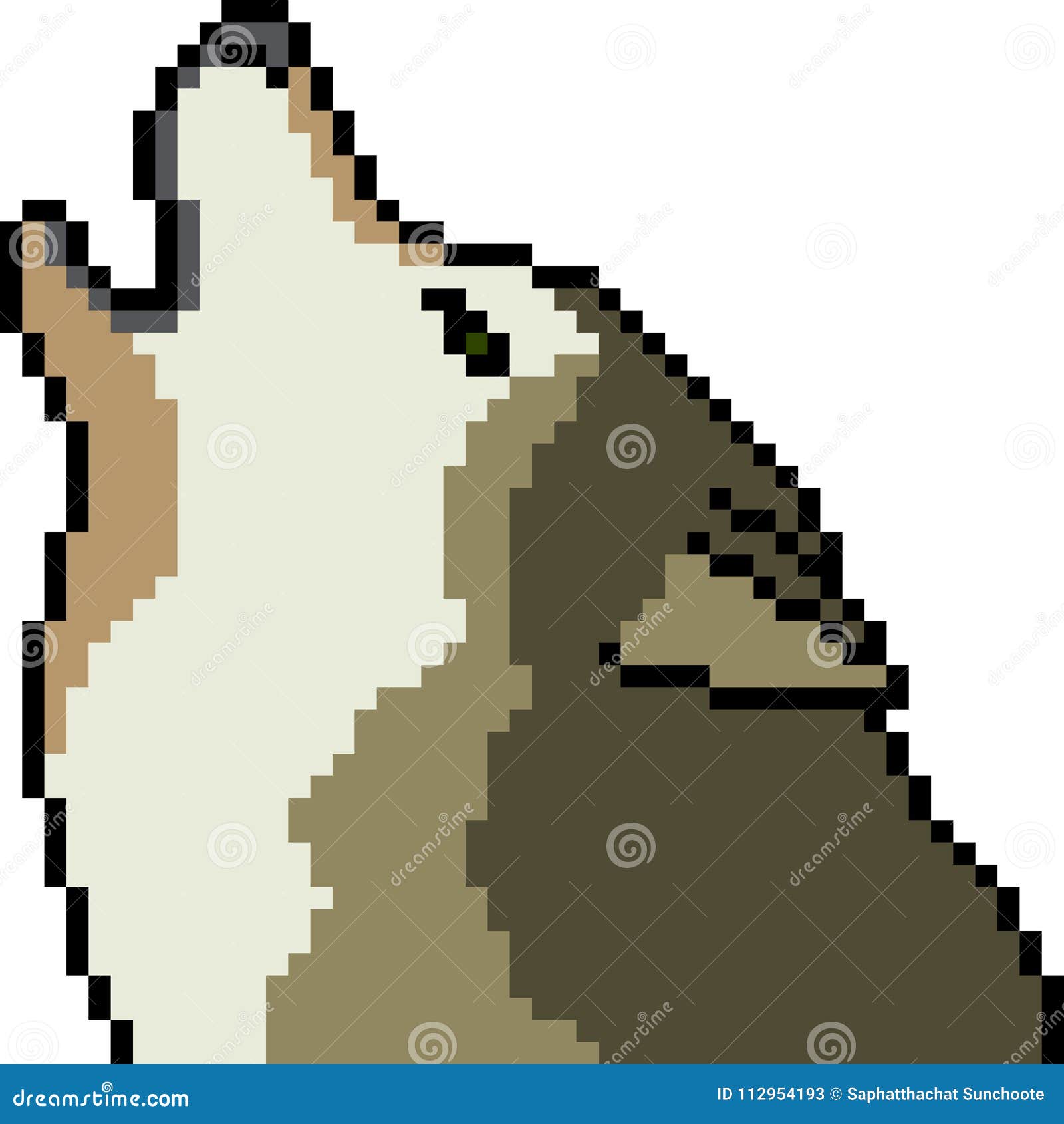 Cute Wolf Pixel Art
