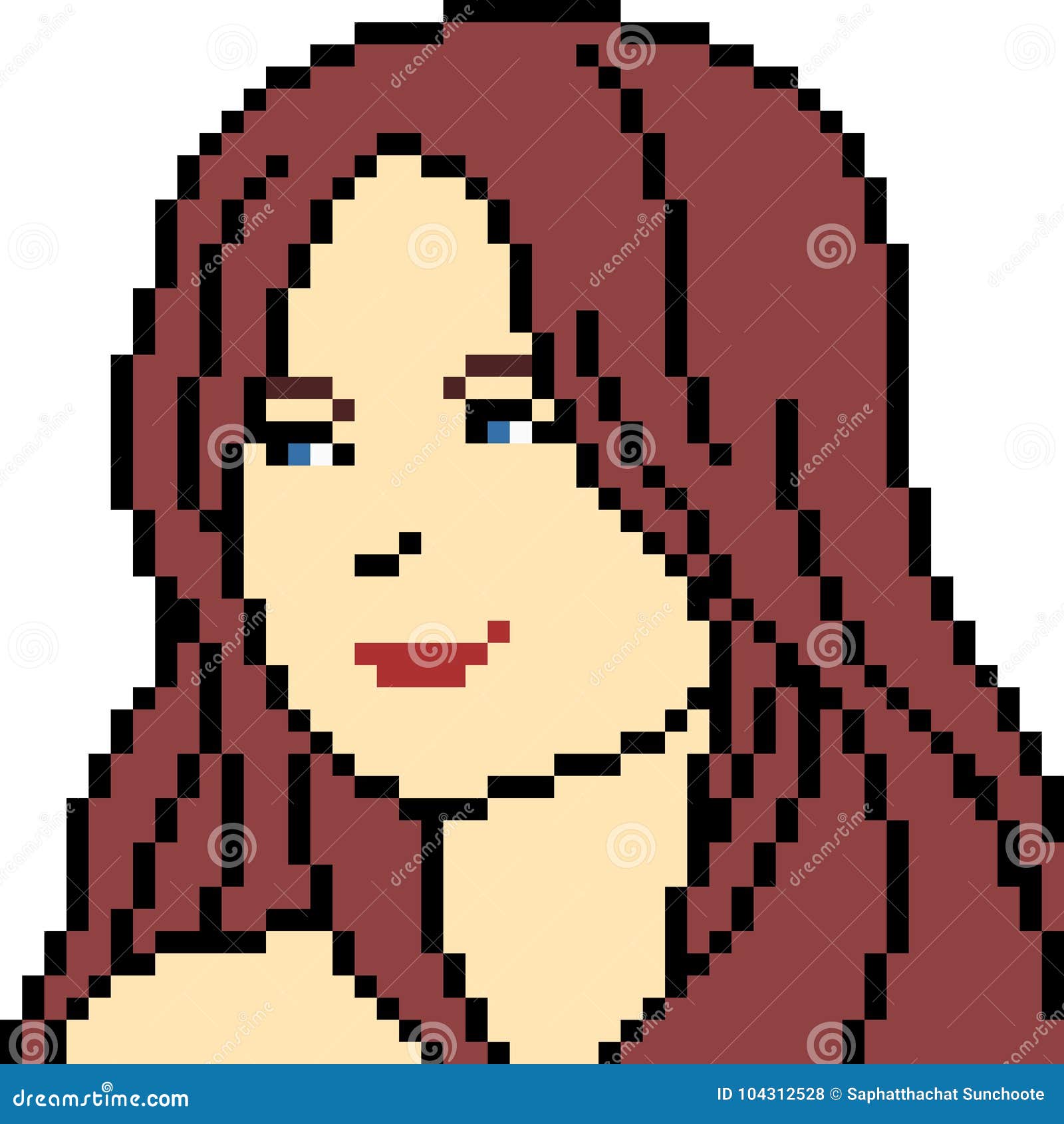 Vector Pixel Art Woman Portrait Stock Vector - Illustration of portrait ...