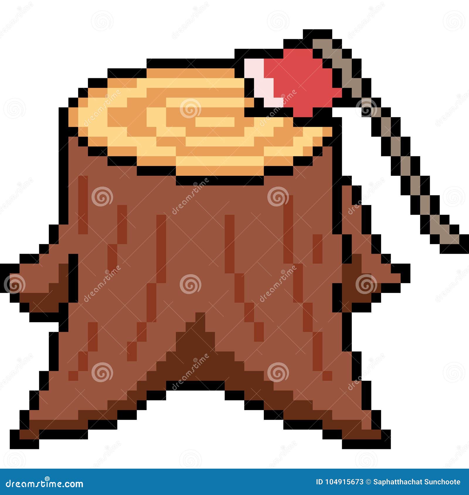 Vector pixel art wood cut stock vector. Illustration of sharp - 104915673