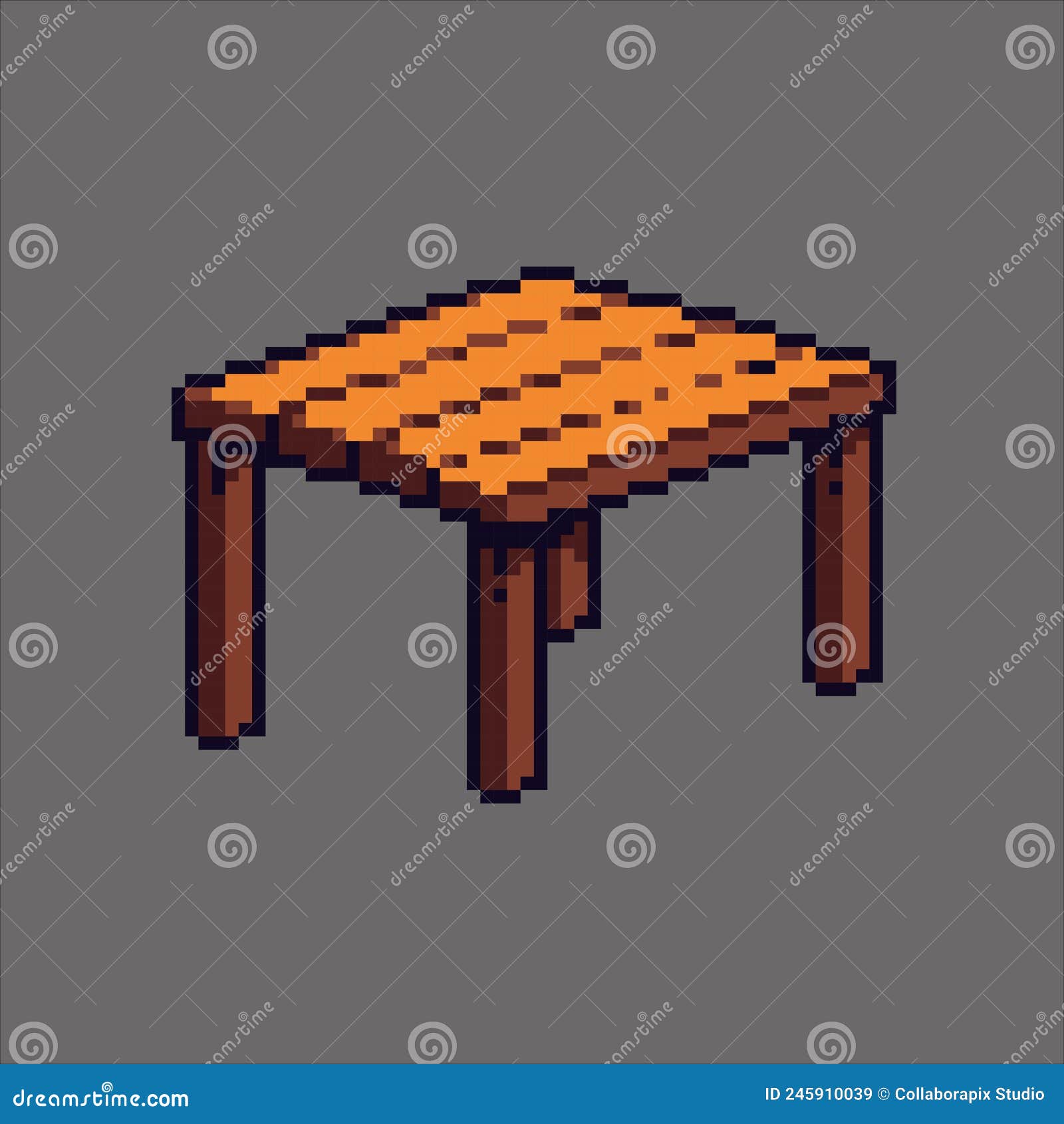 Vector Pixel Art Wooden Table Stock Vector - Illustration of orange ...