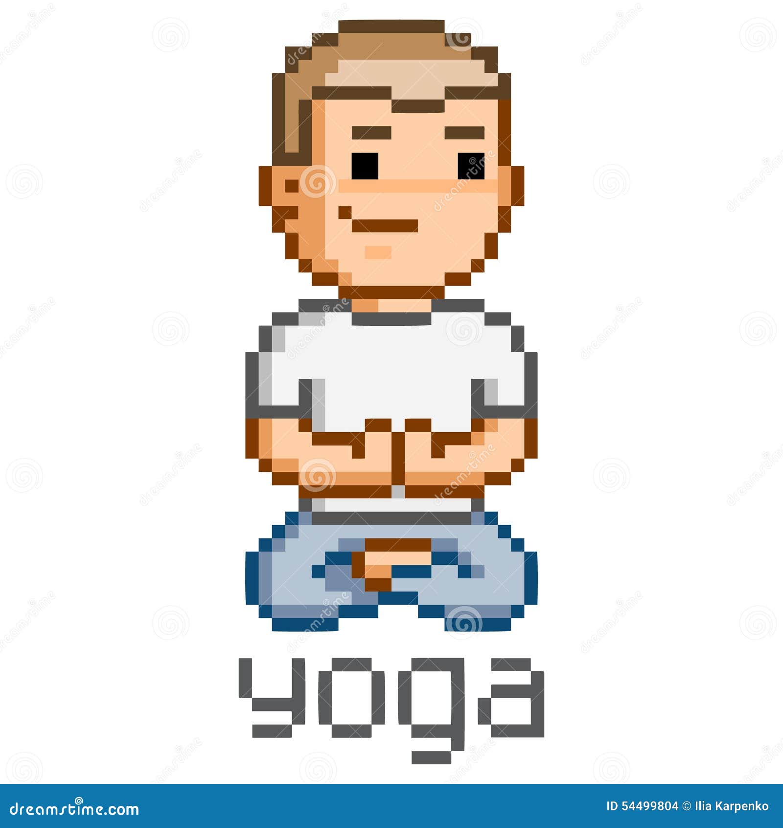Vector pixel art yoga stock vector. Illustration of pixel - 54499804