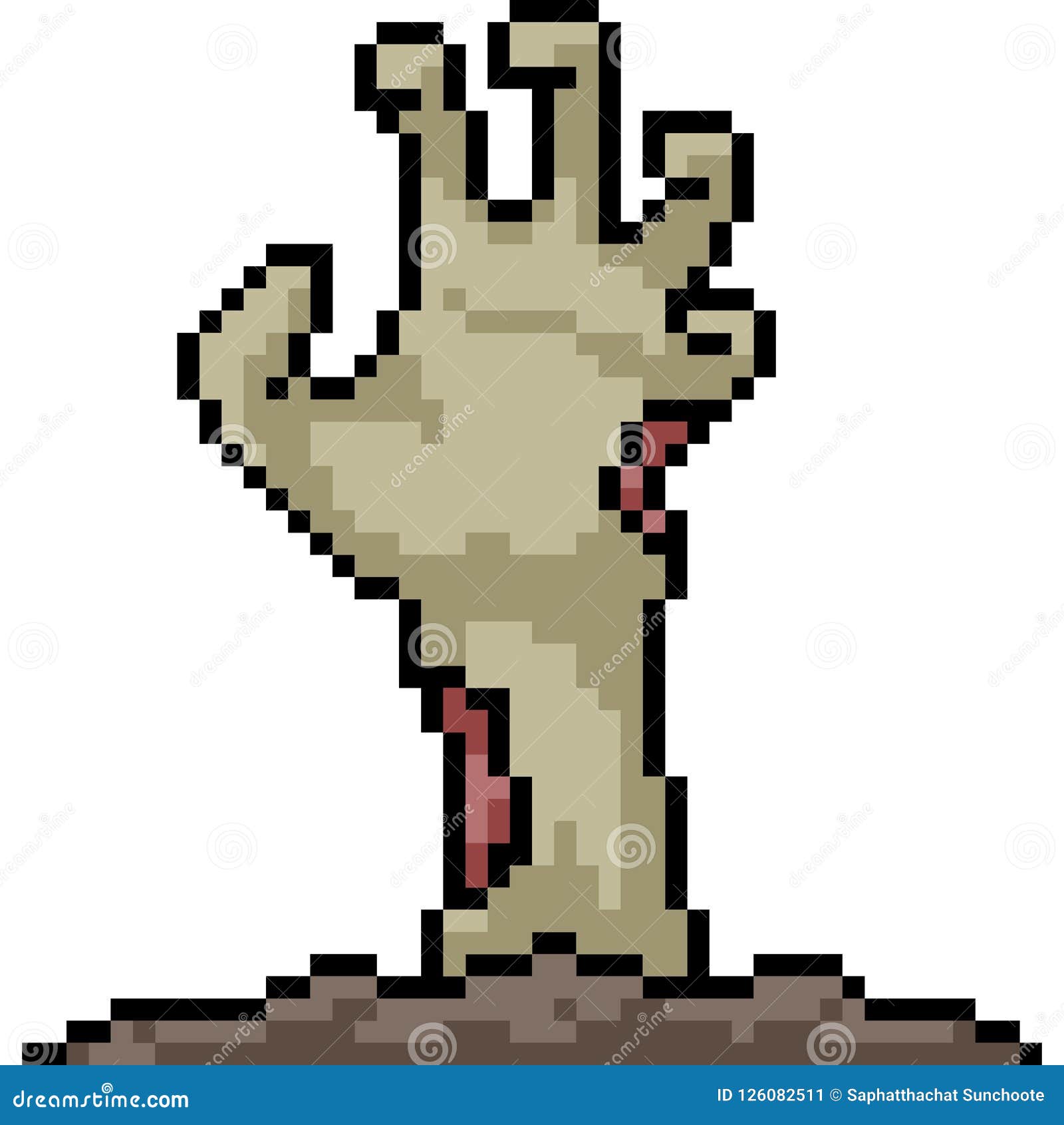 Vector Pixel Art Zombie Hand Stock Vector - Illustration of dead ... Vector Pixel Art Zombie Hand Stock Vector - Illustration of dead ...