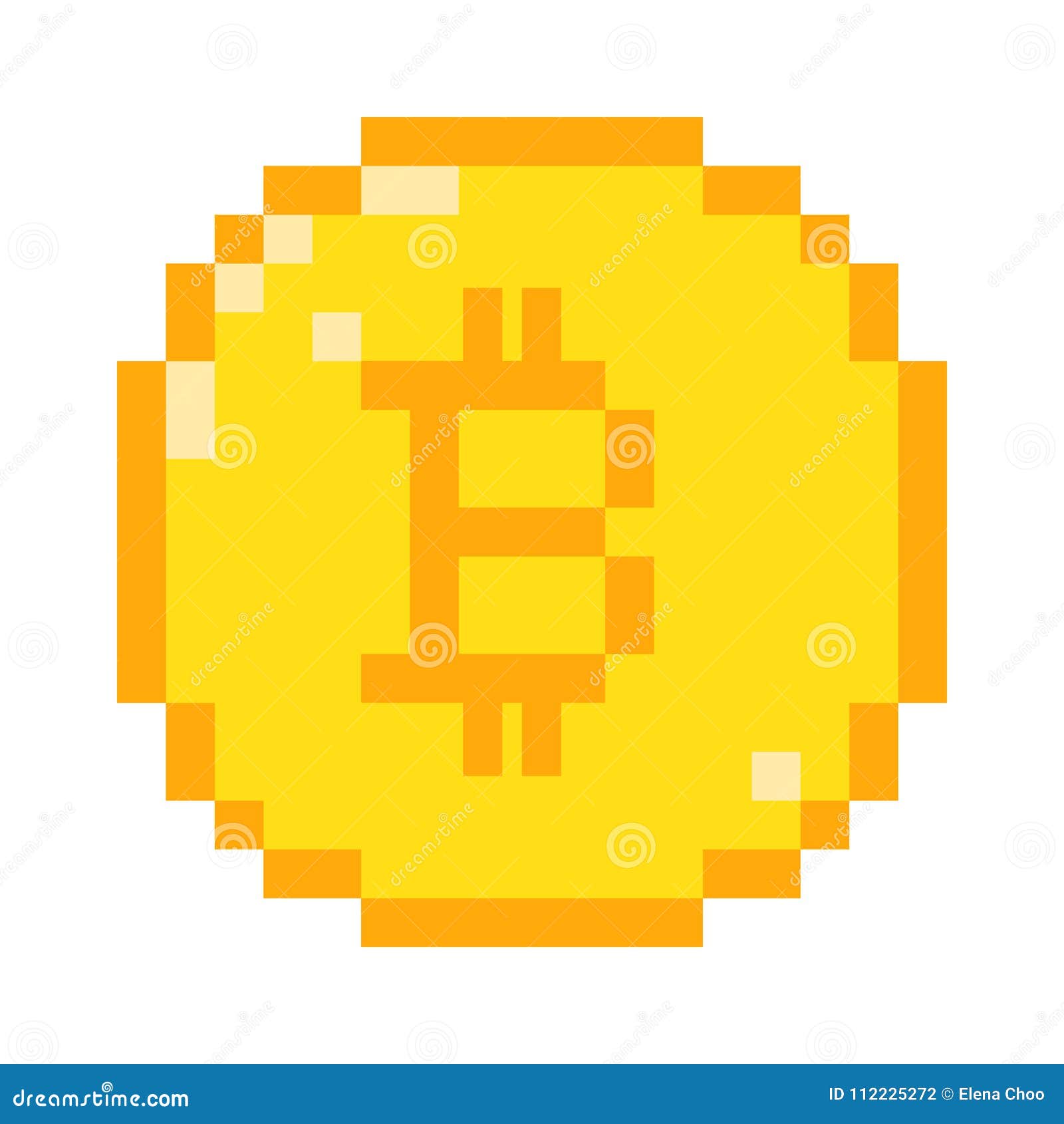 Vector pixel bitcoin icon stock illustration. Illustration of game ...