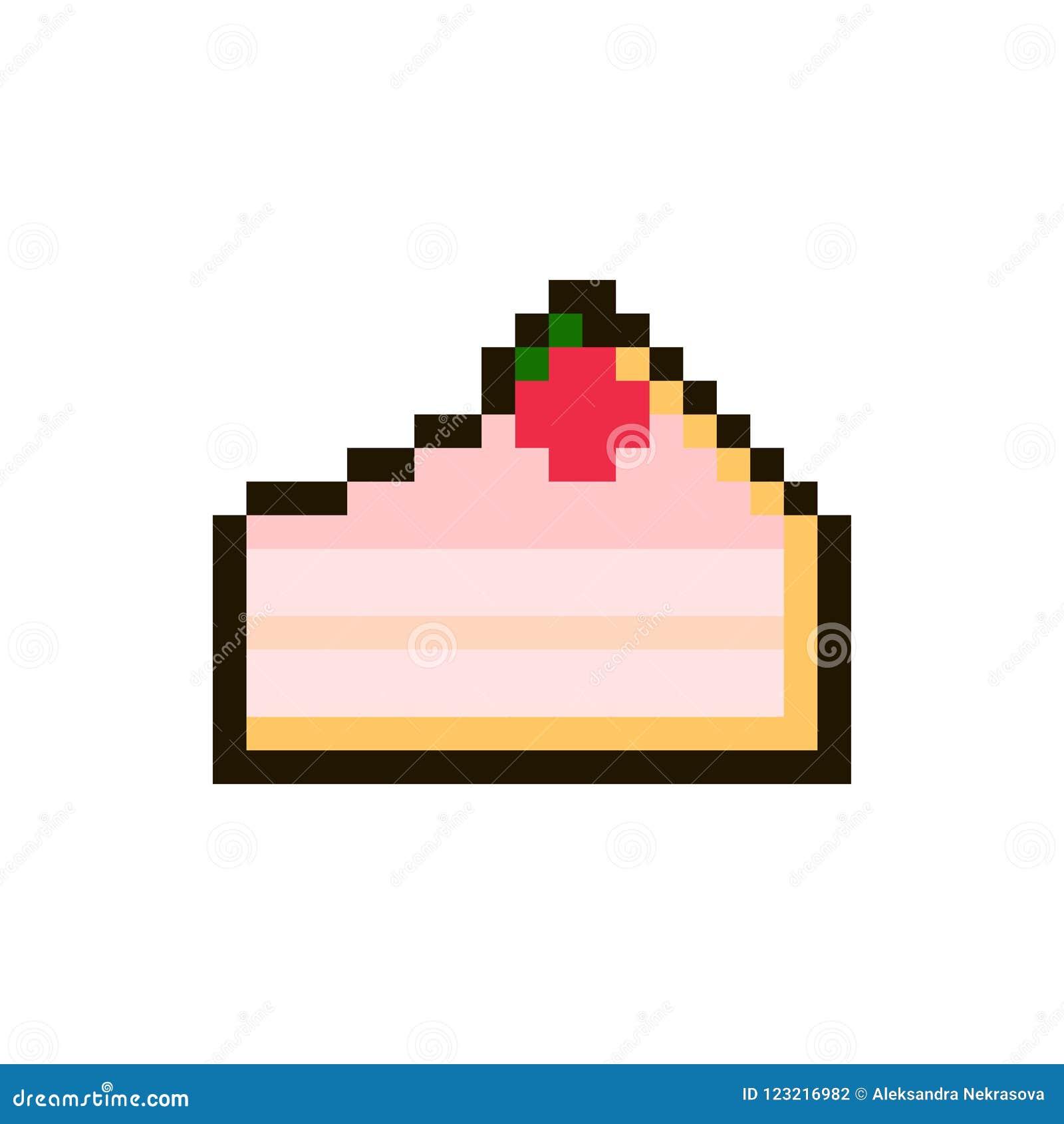 Vector pixel cake sticker stock vector. Illustration of circle - 123216982