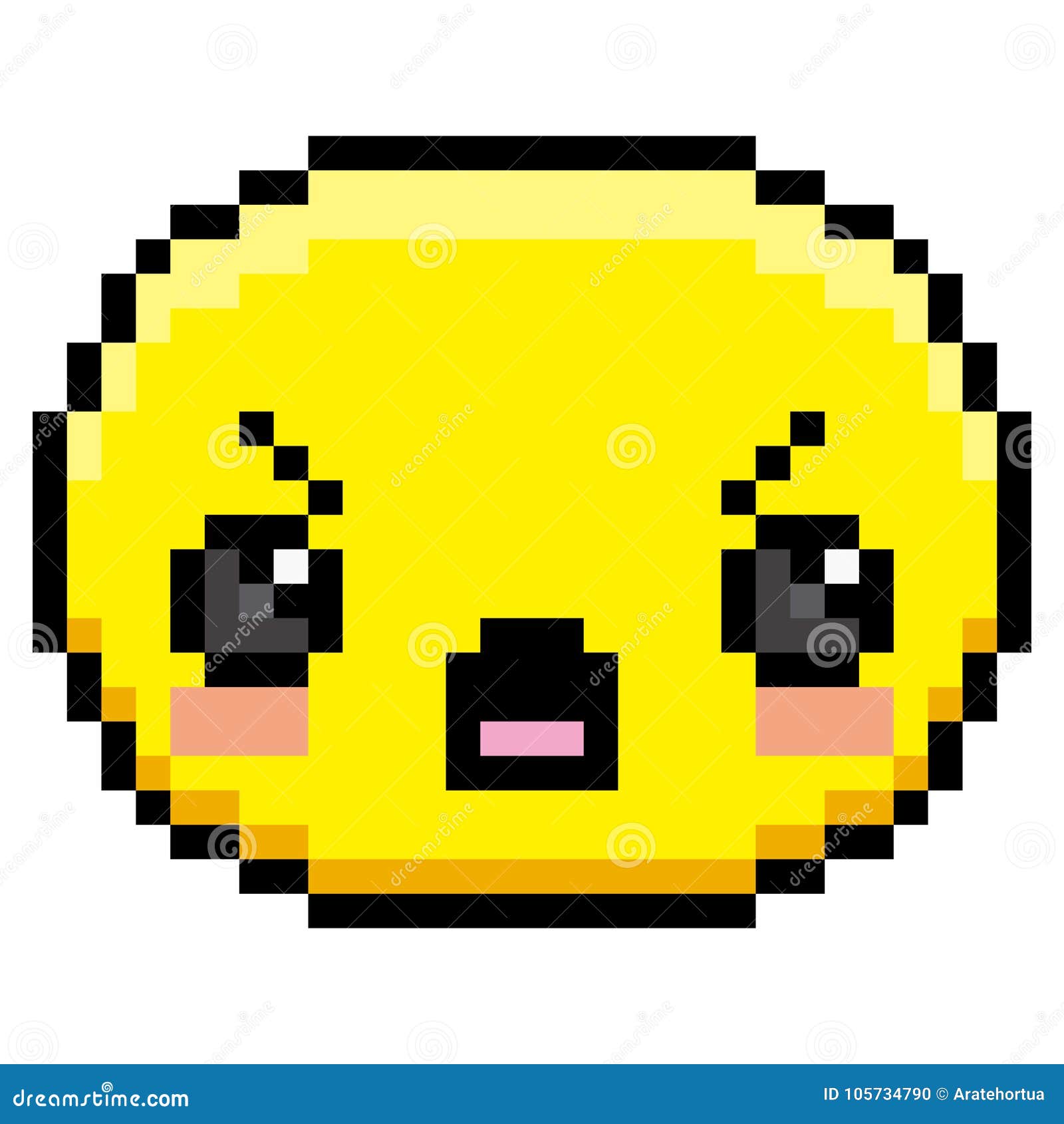 Pixel Cartoon Angry Face stock illustration. Illustration of character ...