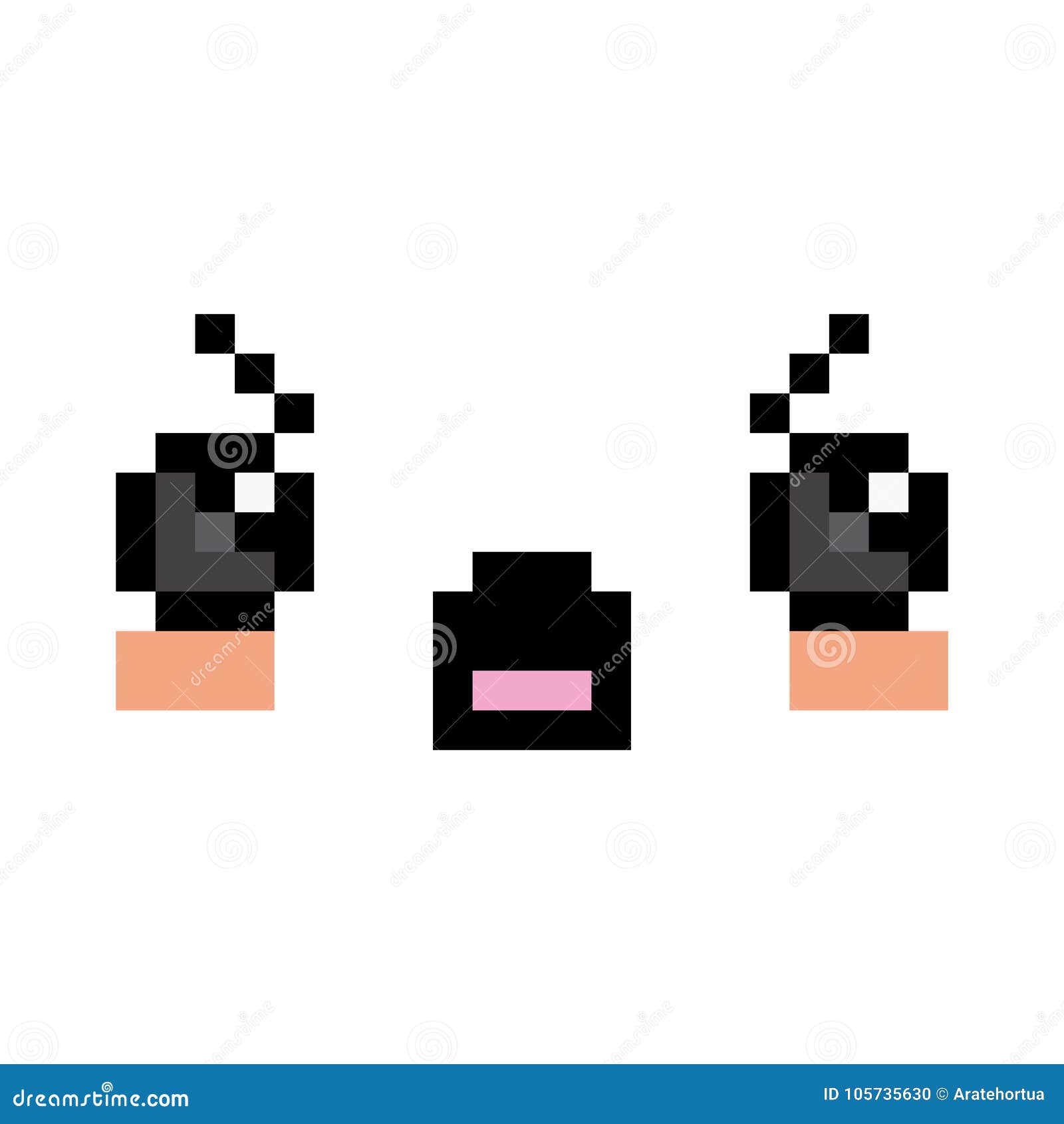 Pixel Cartoon Angry Face stock illustration. Illustration of furious ...