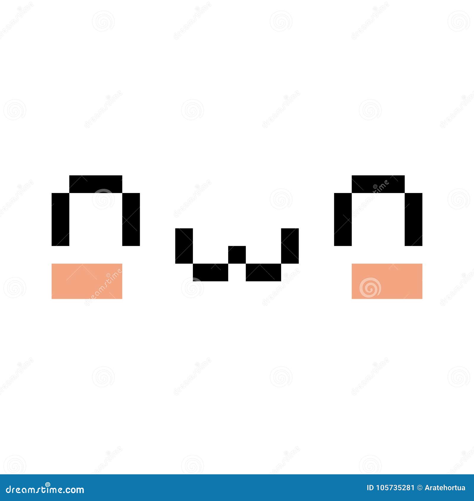 Pixel Cartoon Happy Face stock illustration. Illustration of abstract ...