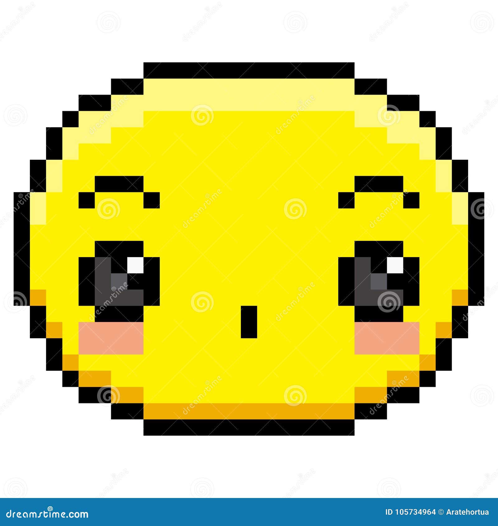 Pixel Cartoon Surprised Face Stock Illustration - Illustration of happy ...