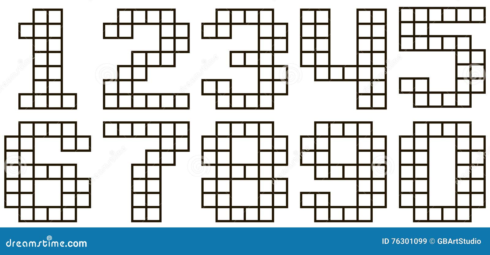 Vector Pixel Cell Number Set Stock Vector - Illustration of element ...