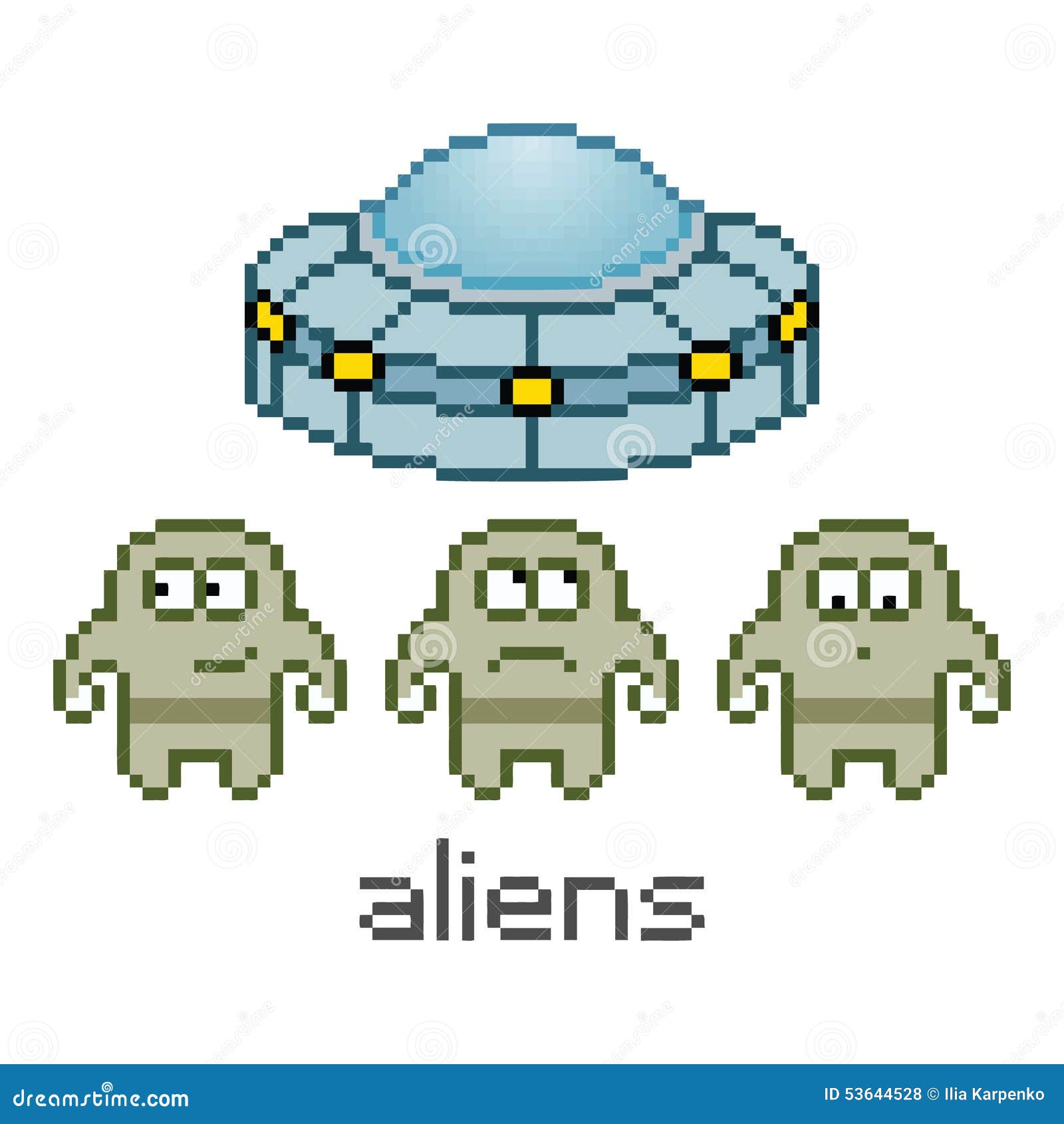 Pixel Art Aliens. Alien Planet Surface Texture Seamless Tile Backdrop ...